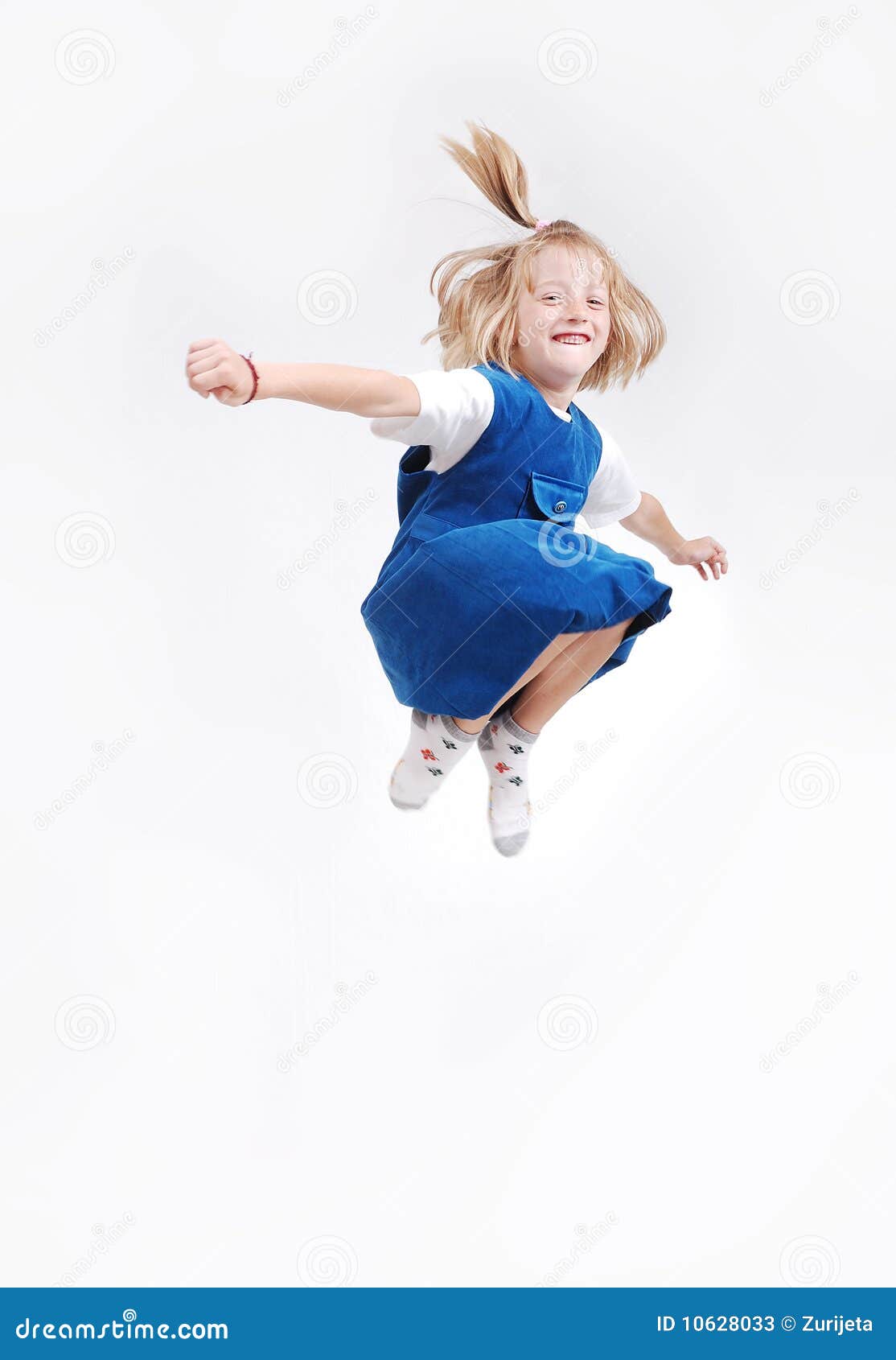 Happy Child is Jumping High Isolated Stock Image - Image of jump ...