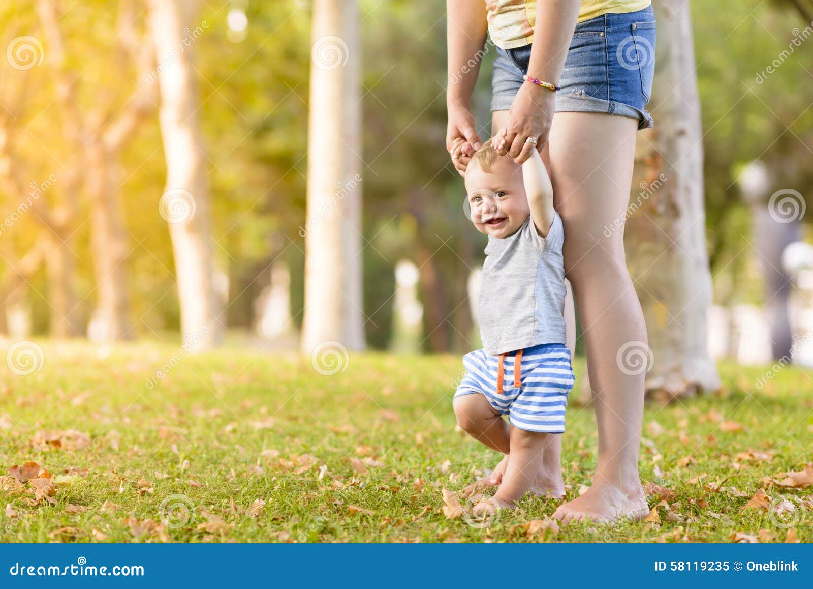 Happy Child Making First Steps Stock Image - Image of outdoor, happy ...