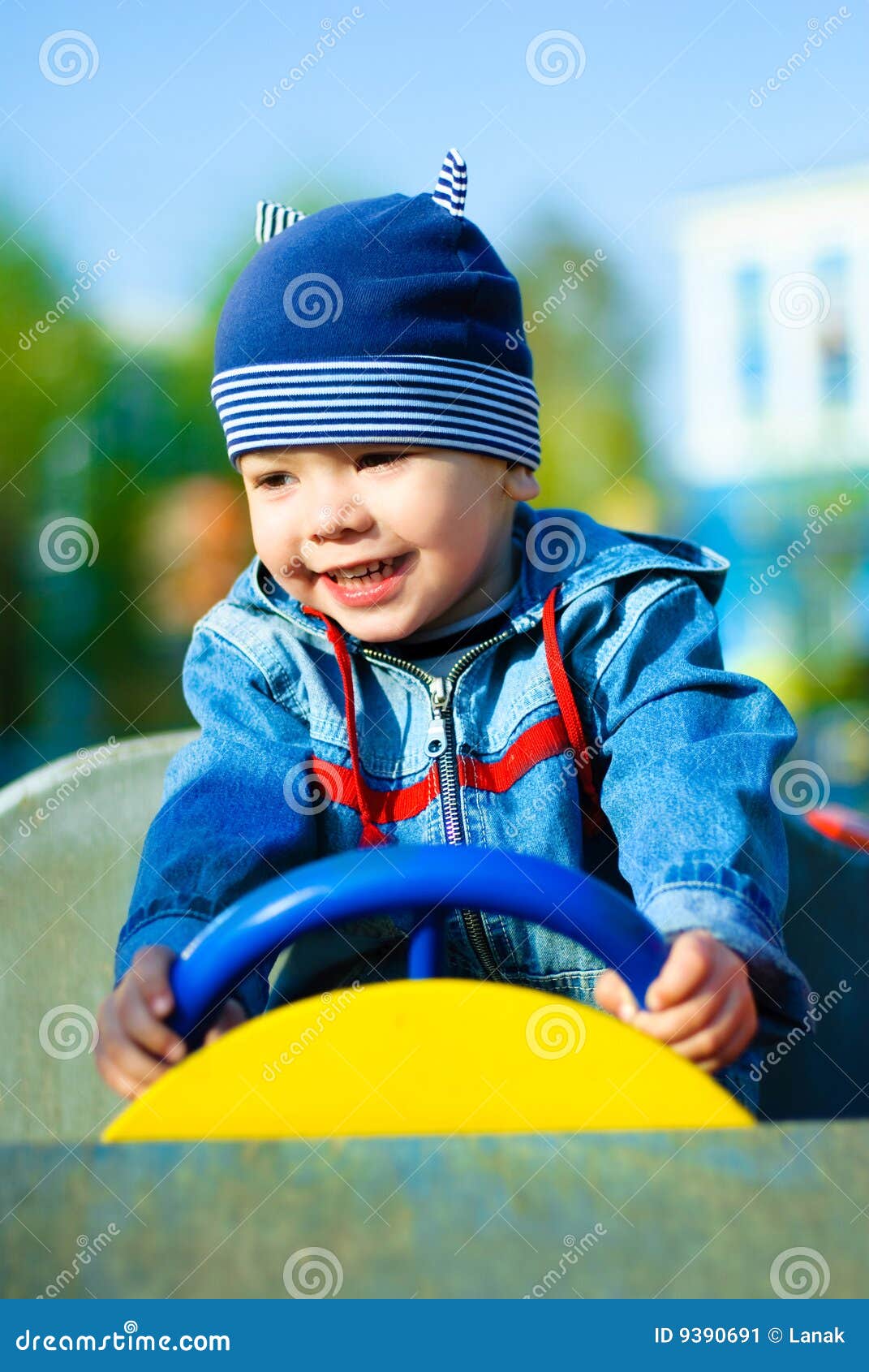 Happy child outdoor stock image. Image of cheerful, carefree - 9390691