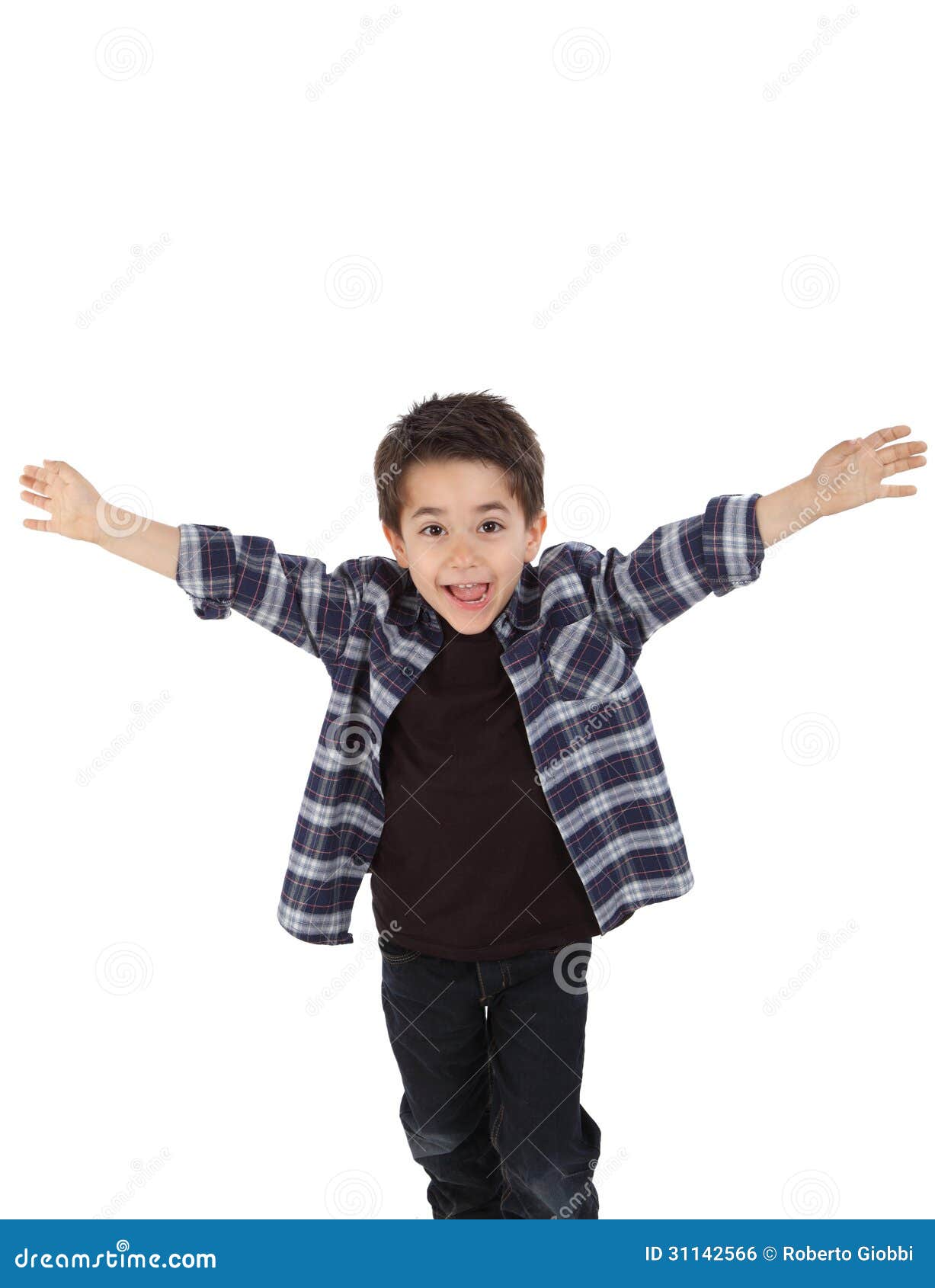 Happy Child Running with Open Arms Stock Photo - Image of smile, happy ...