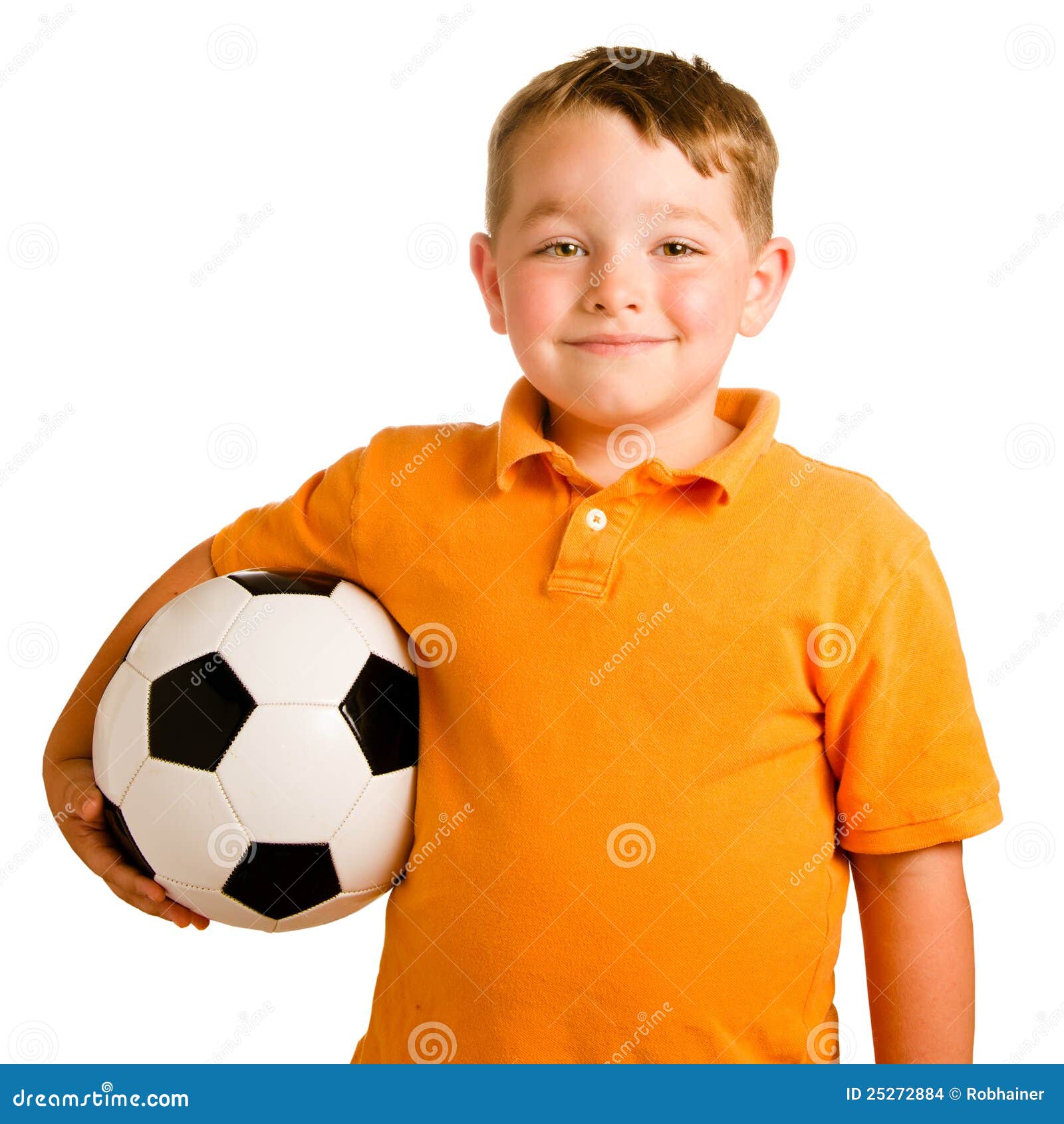 Happy Child with Soccer Ball Stock Photo - Image of goal, athletic ...