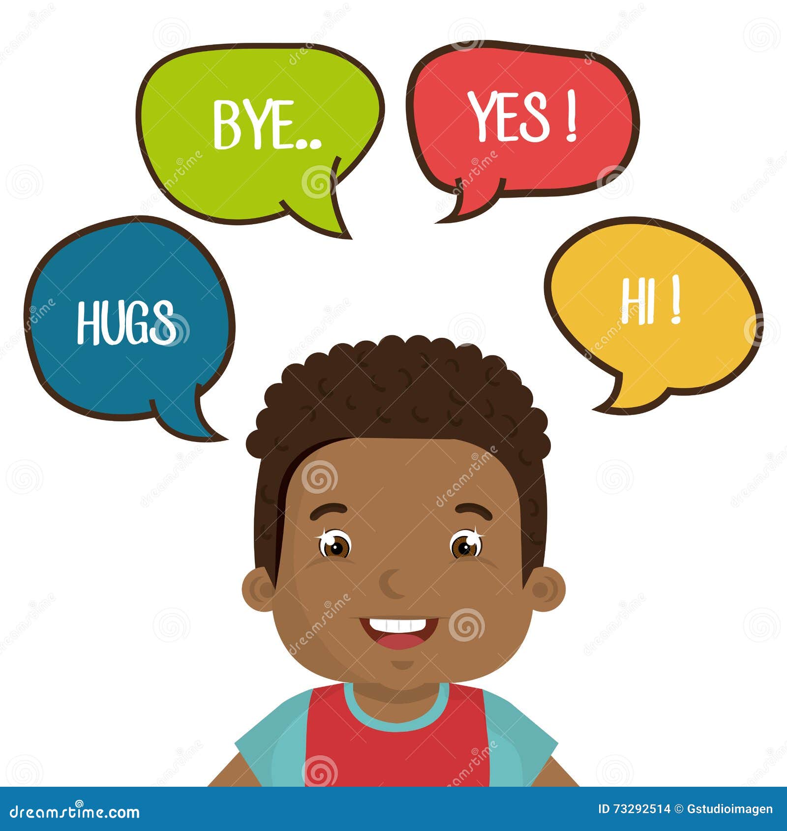 Happy child talking design stock illustration. Illustration of talk ...