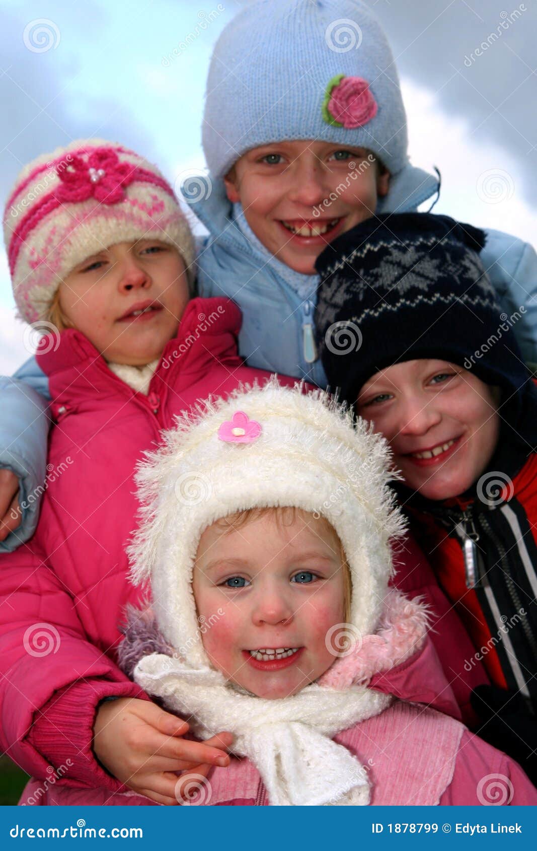 Happy children stock image. Image of family, blue, face - 1878799