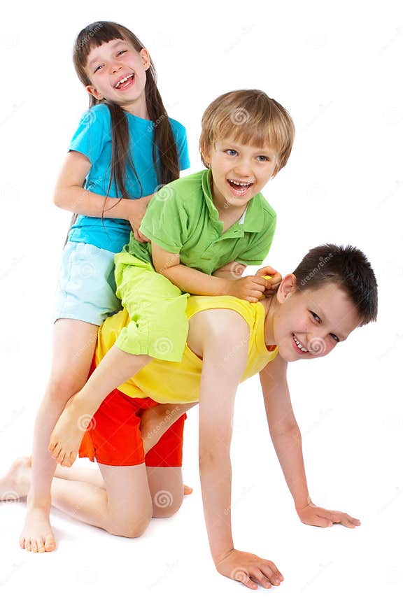 Happy children stock image. Image of back, playful, children - 2687413