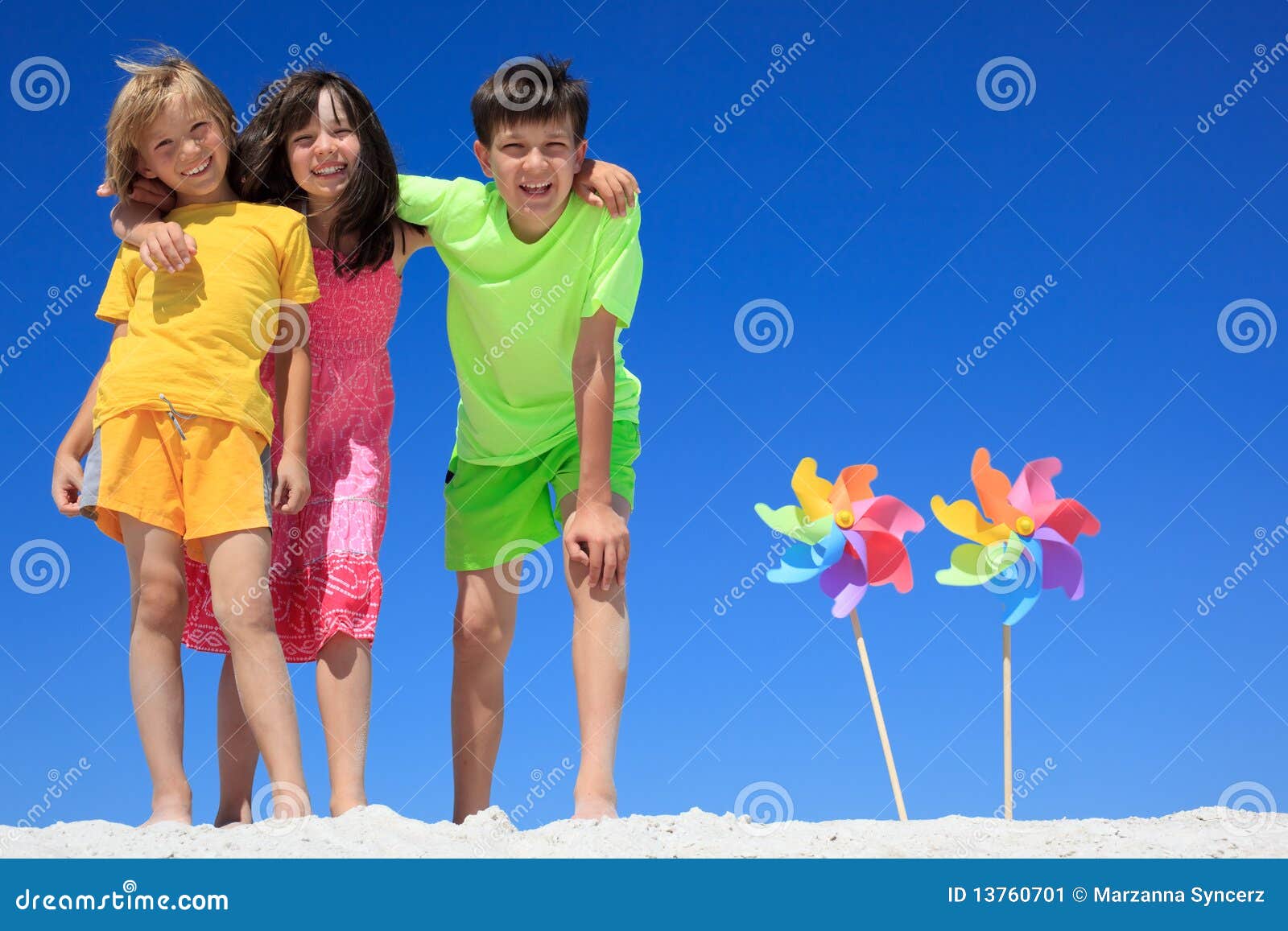 Happy children on beach stock image. Image of caucasian - 13760701