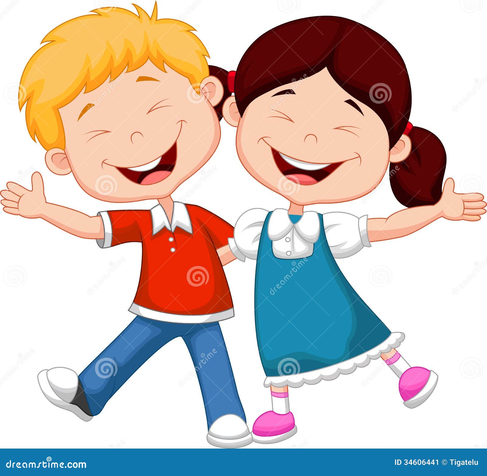 Happy children cartoon stock vector. Illustration of dance - 34606441