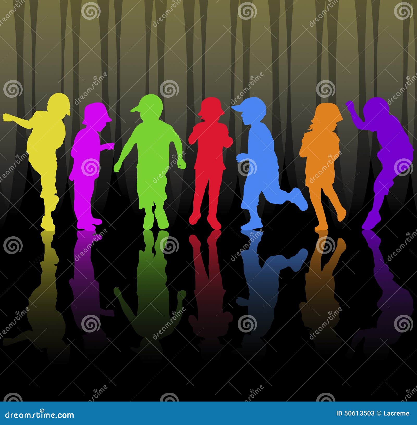 Happy Children Dancing Together Stock Vector - Illustration of shiny ...
