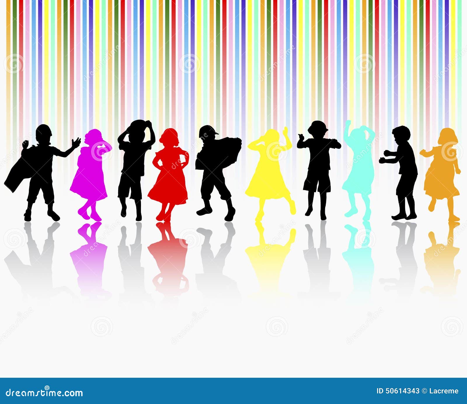 Happy Children Dancing Together Stock Vector - Illustration of pleasure ...