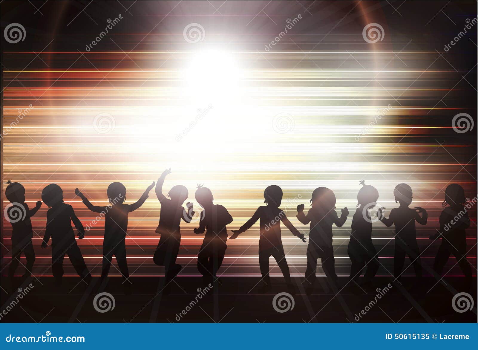 Happy Children Dancing Together Stock Vector - Illustration of person ...