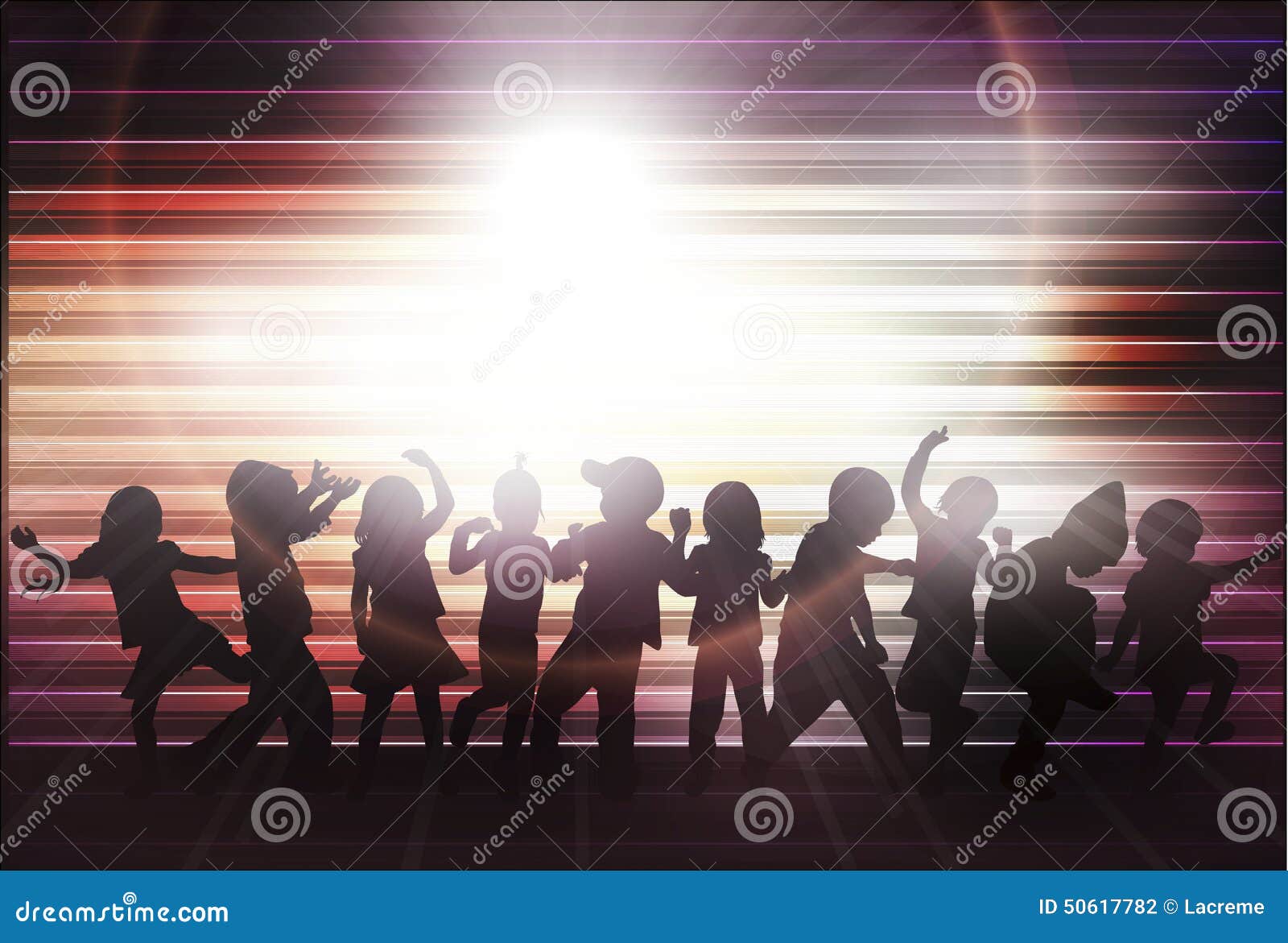 Happy Children Dancing Together Stock Vector - Illustration of person ...