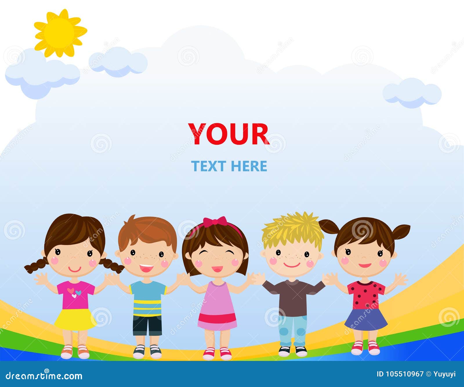 Happy children and frame stock vector. Illustration of frame - 105510967