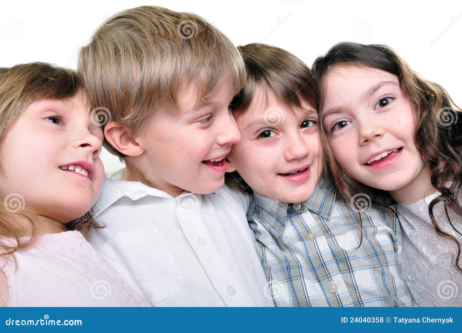 Happy Children Friends Hugging Together Stock Photo - Image of hugging ...