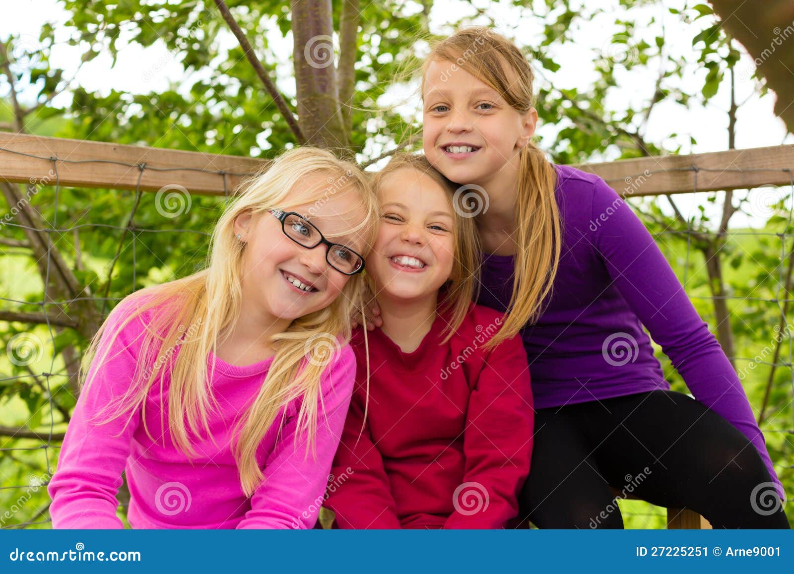 Happy Children in the Garden and Laugh Stock Image - Image of ...