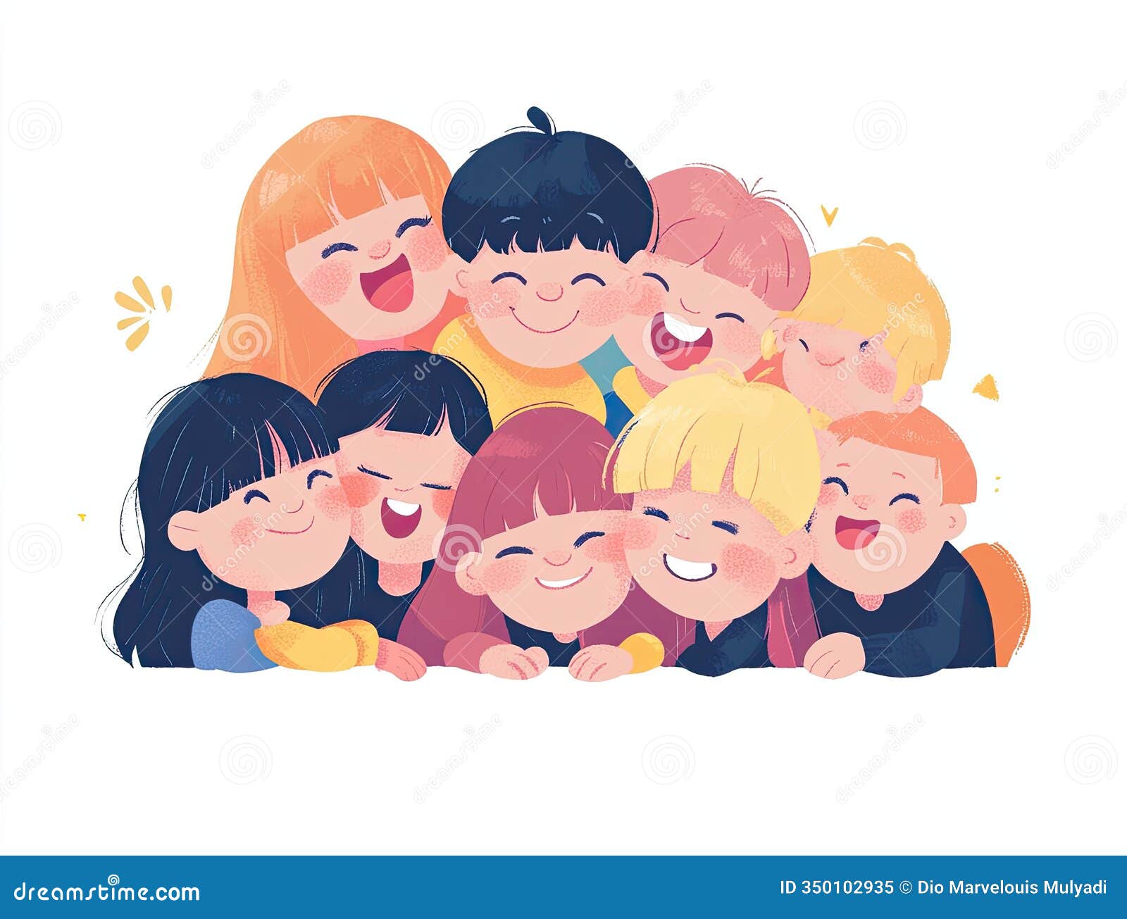 Happy Children Group Illustration Stock Illustration - Illustration of ...
