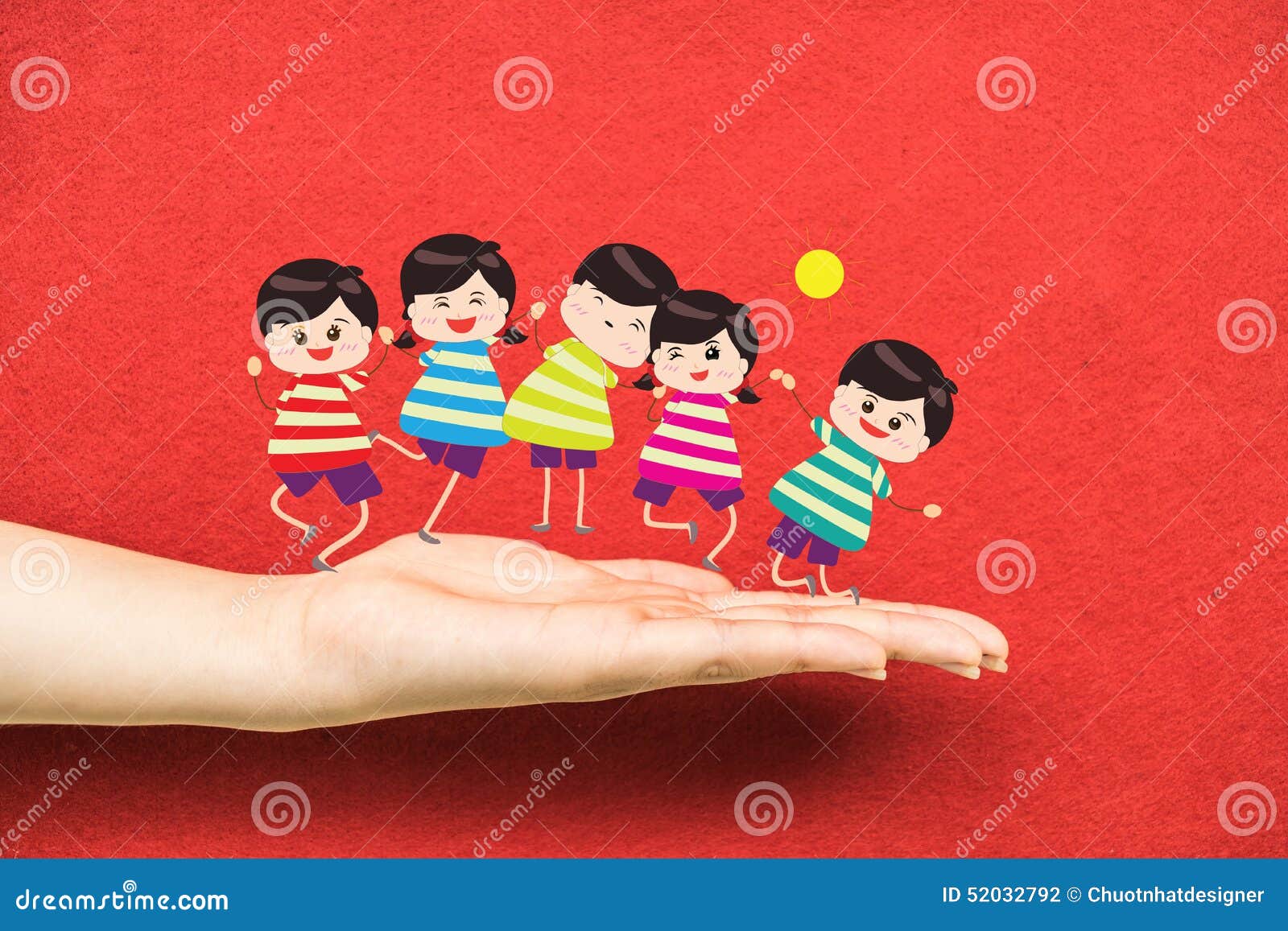 Happy Children on the hand stock photo. Image of closeup - 52032792
