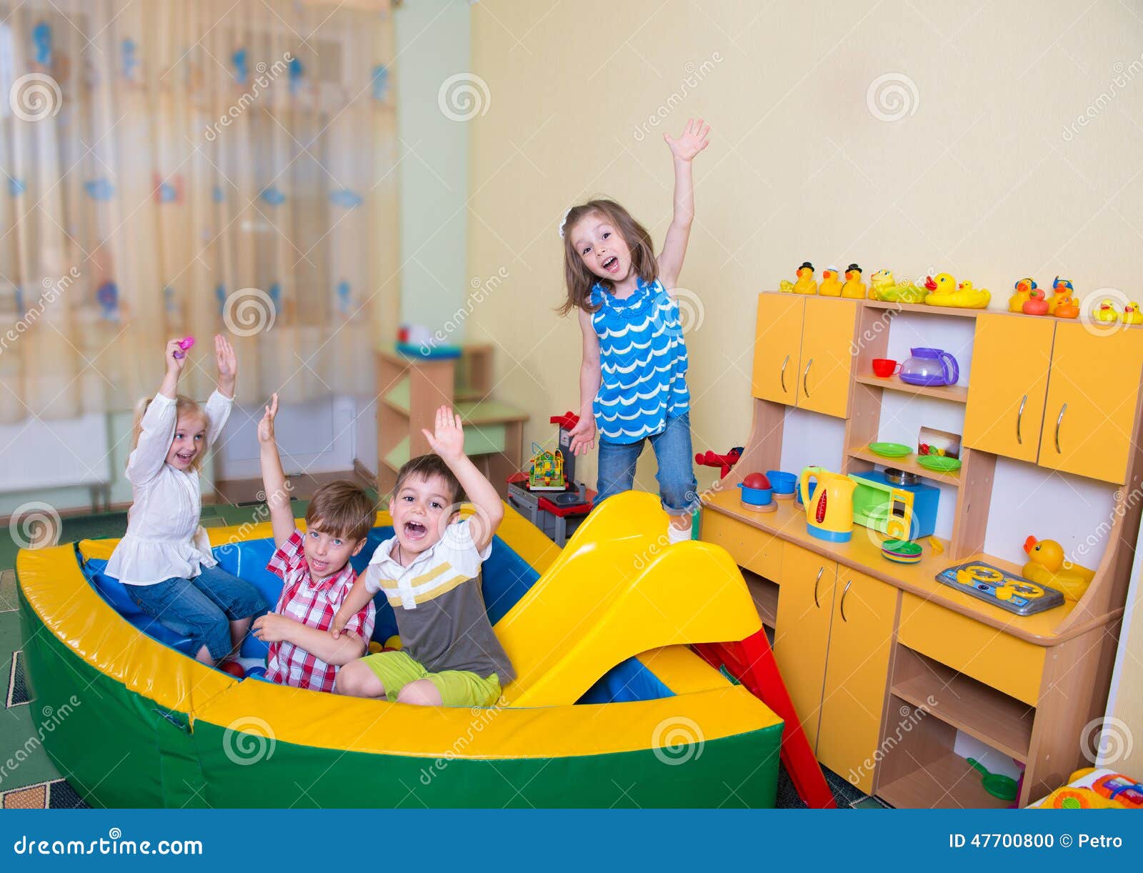 Happy Children Having Fun at Home Stock Photo - Image of children ...