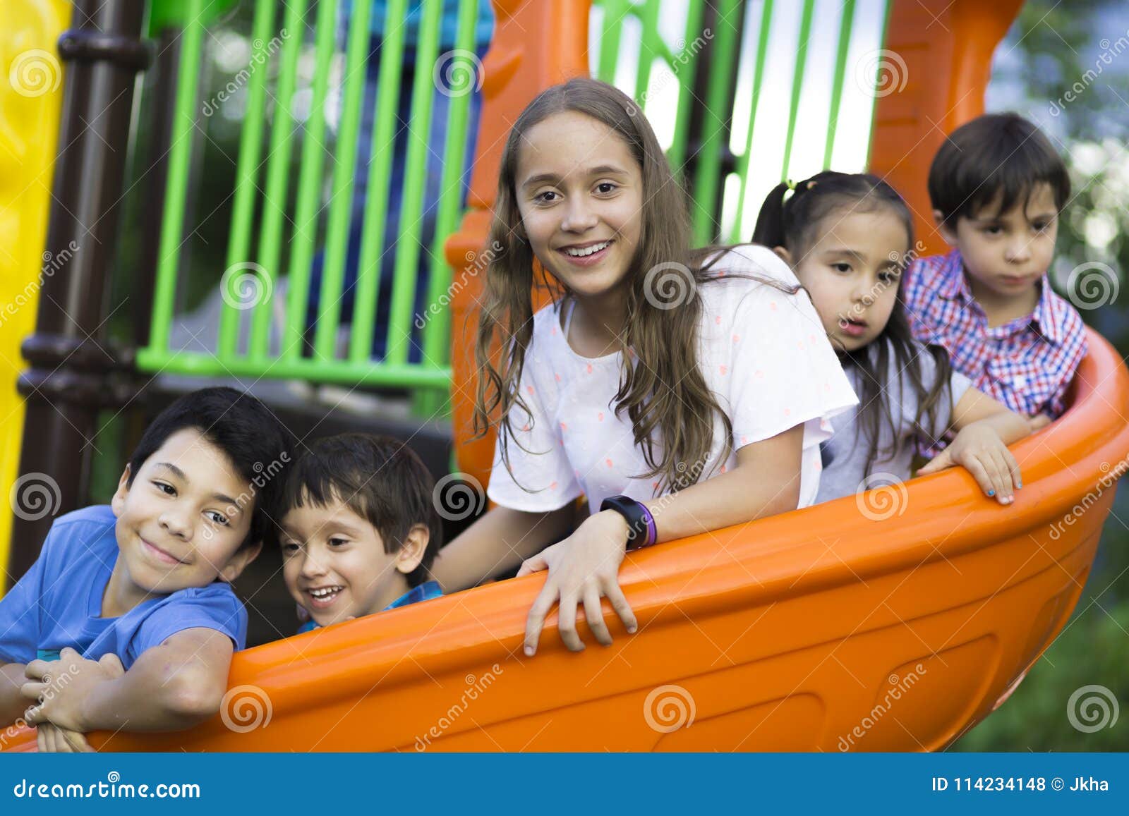 Happy Children Having Fun in the Park Stock Photo - Image of indian ...