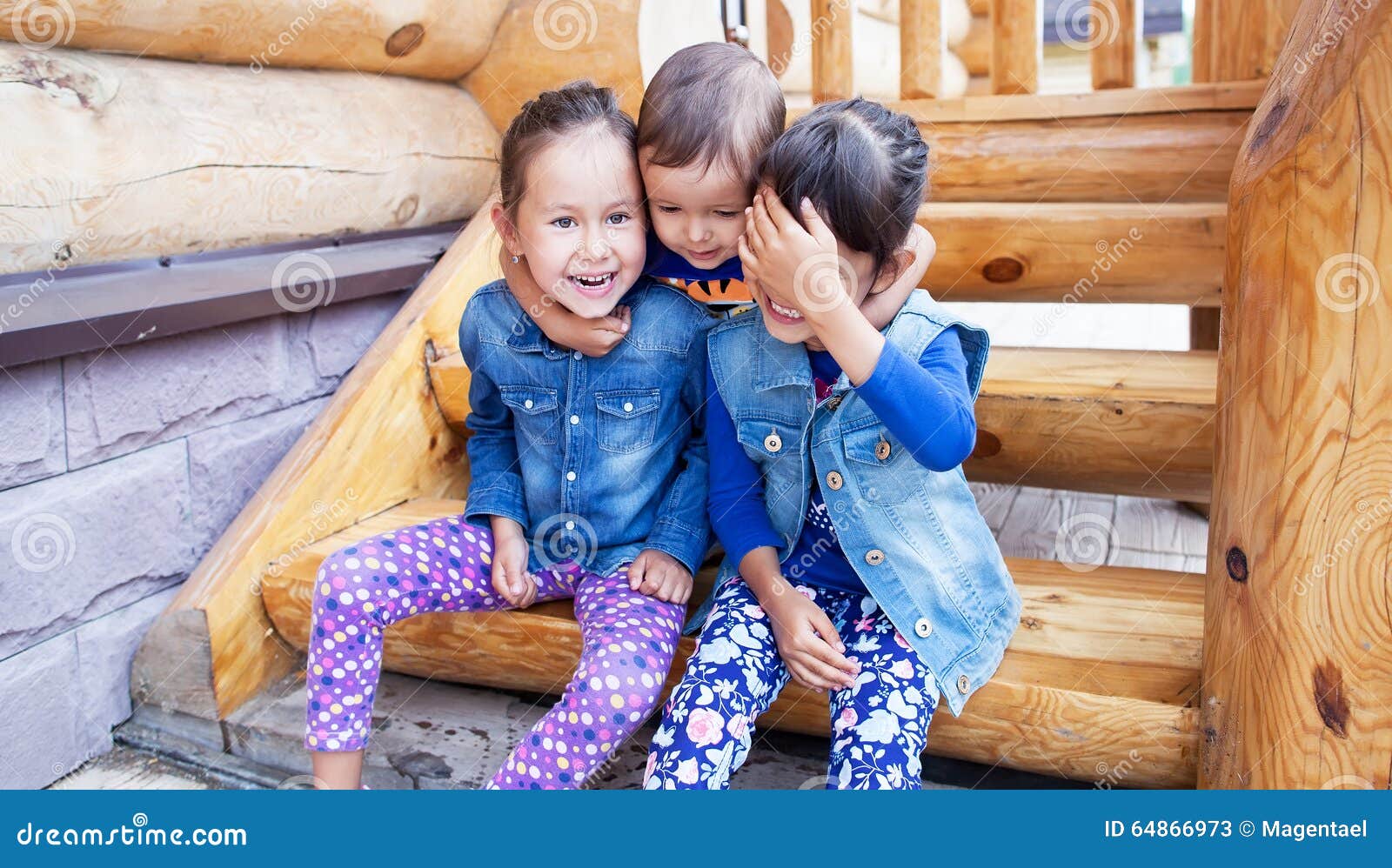 Happy Children Having Fun in Spring Stock Image - Image of face, funny ...