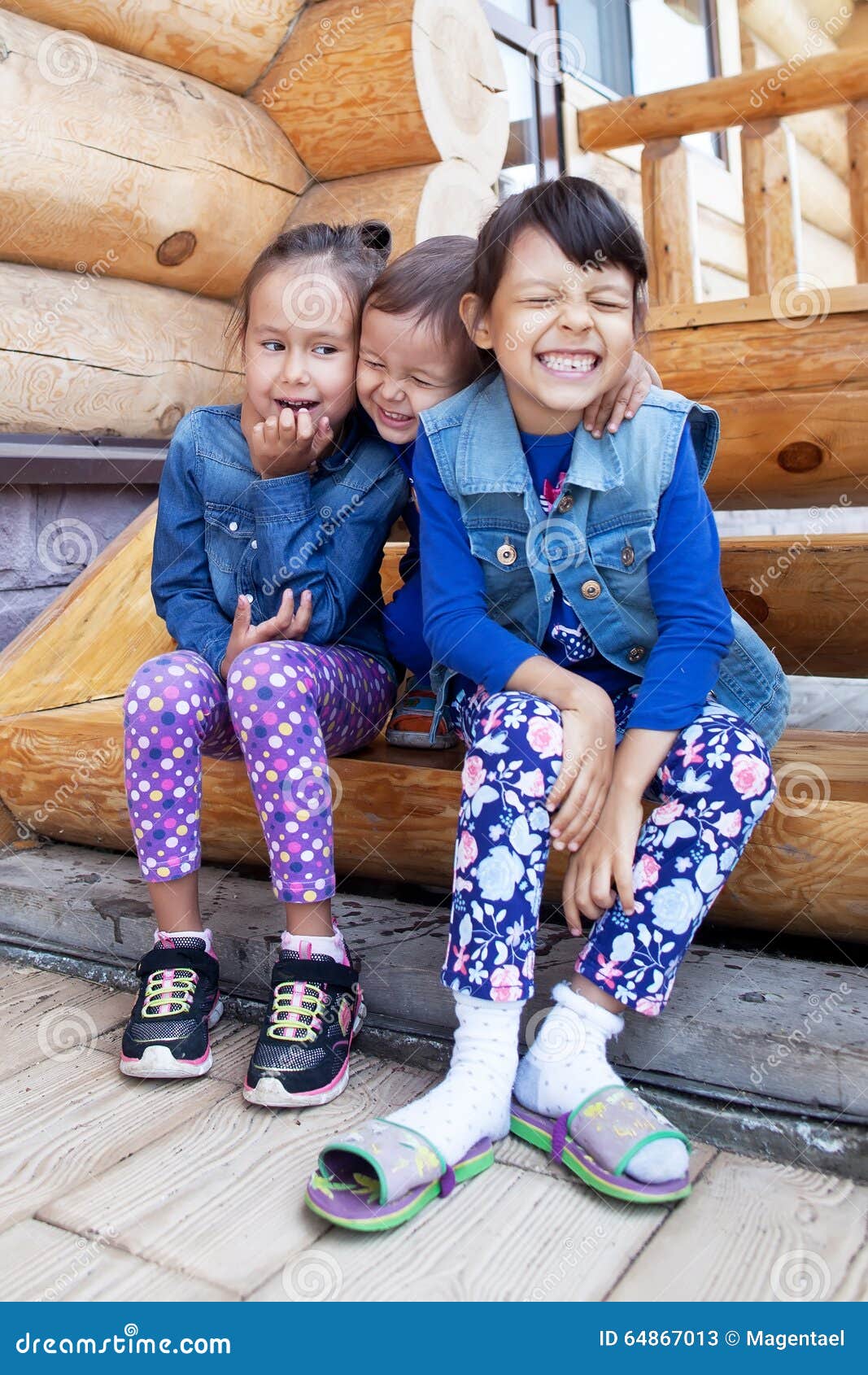 Happy Children Having Fun in Spring Stock Image - Image of park ...