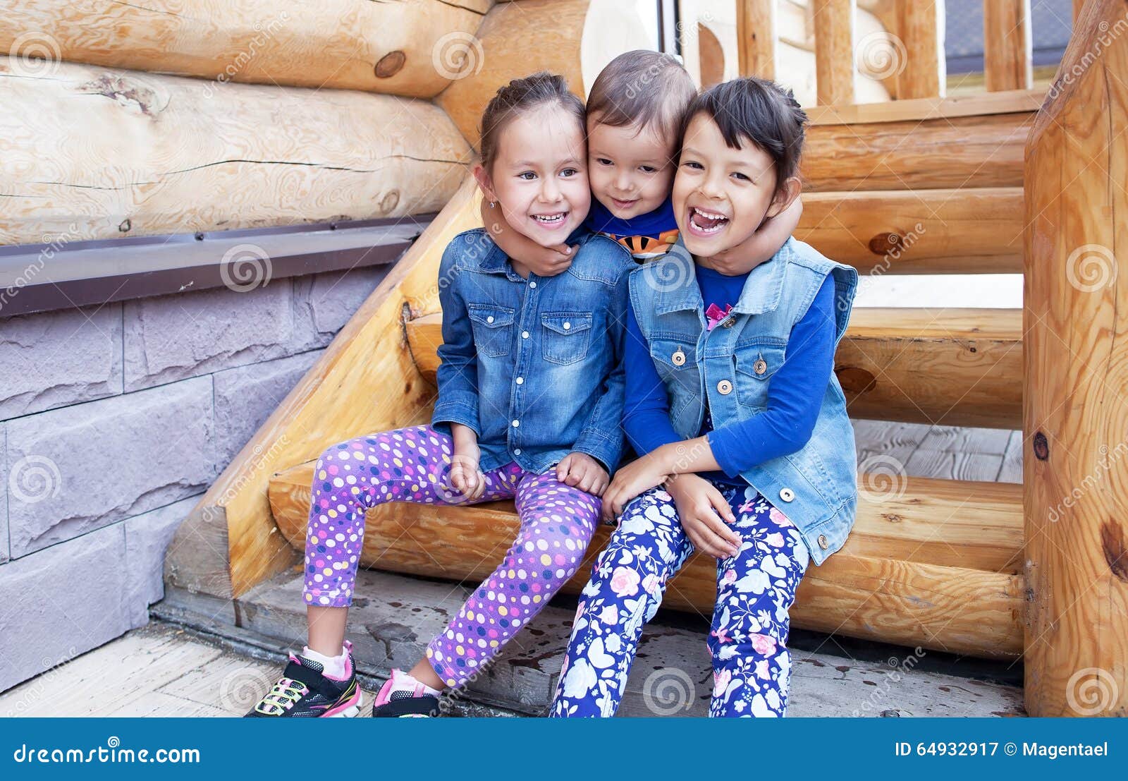 Happy Children Having Fun in Spring Stock Image - Image of girl, group ...