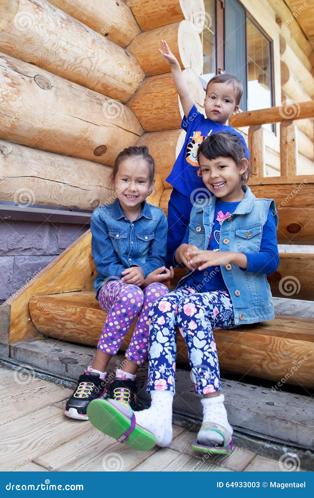Happy Children Having Fun in Spring Stock Image - Image of girl, happy ...