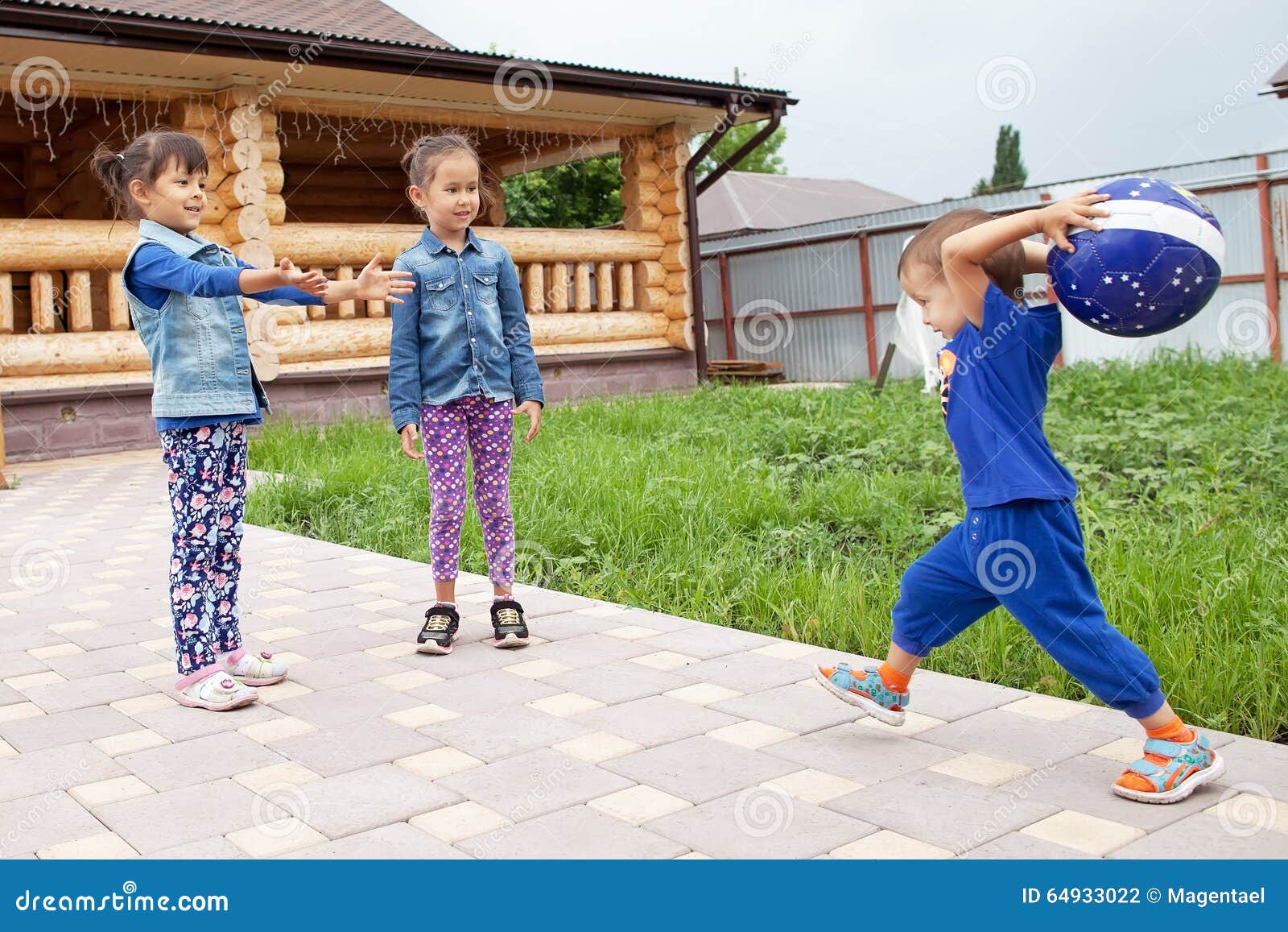 Happy Children Having Fun in Spring Stock Photo - Image of looking ...