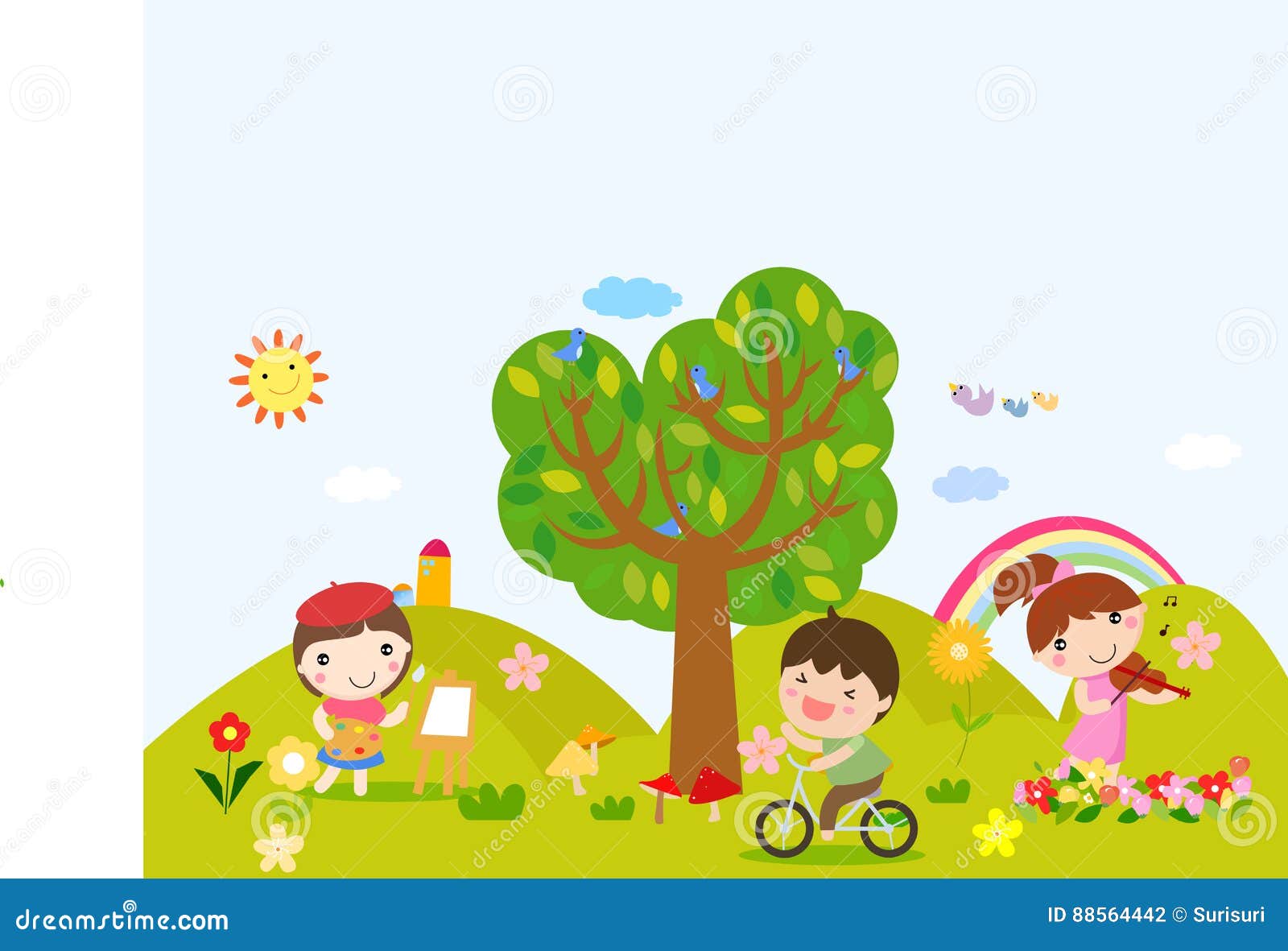 Happy children stock vector. Illustration of cartoon - 88564442