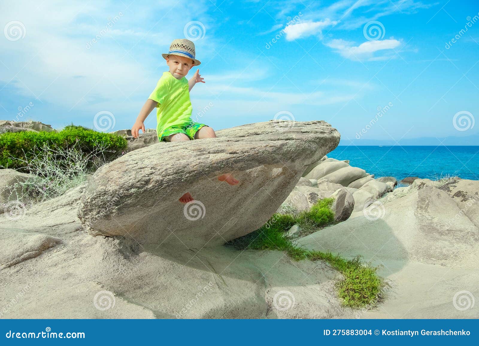 Happy Children in Nature Playing by the Sea Stock Photo - Image of ...