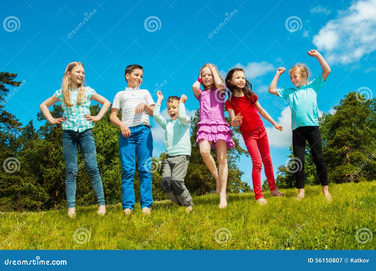 Happy children outdoors stock image. Image of playground - 56150807