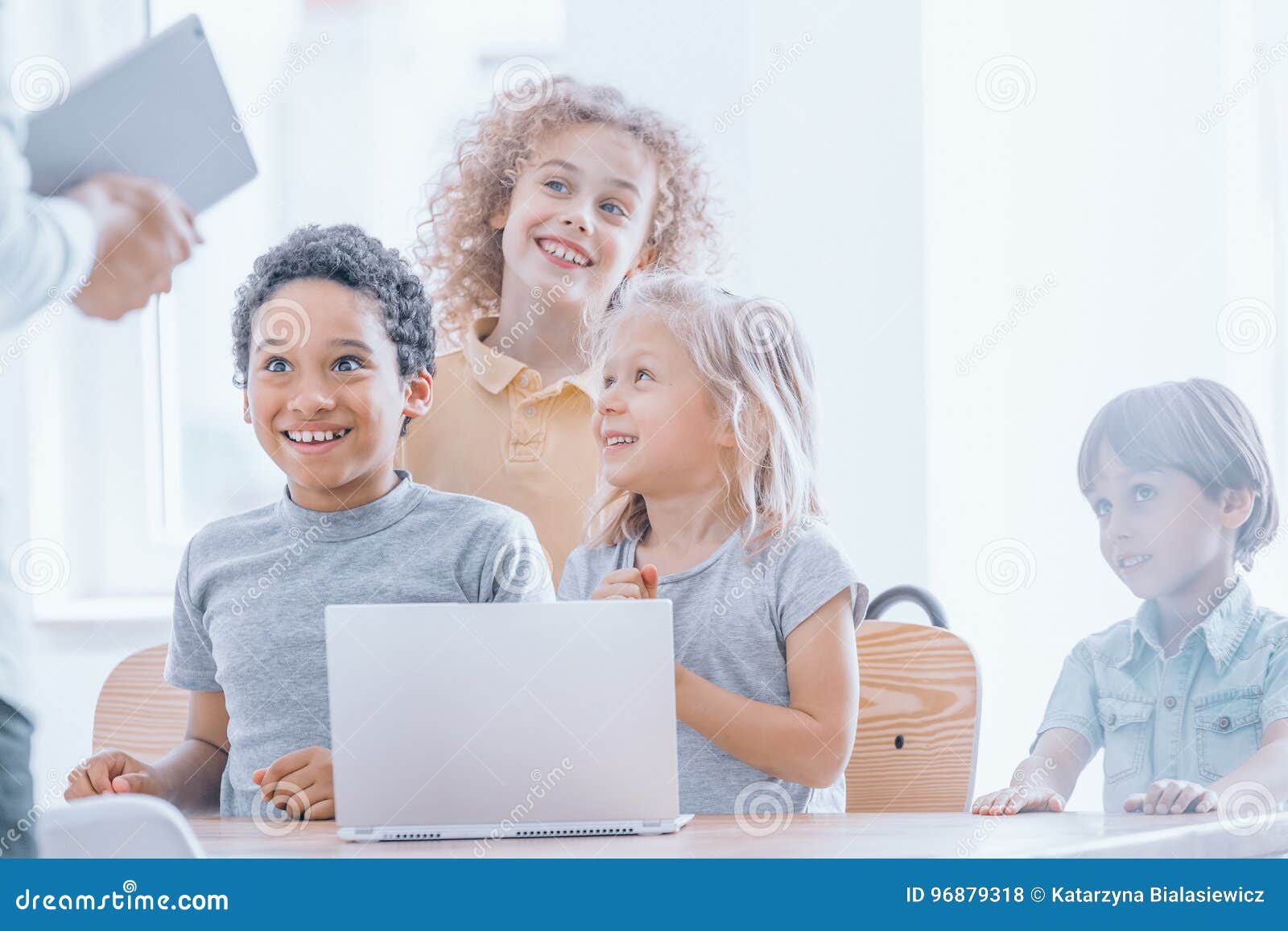 Happy children play well stock photo. Image of information - 96879318