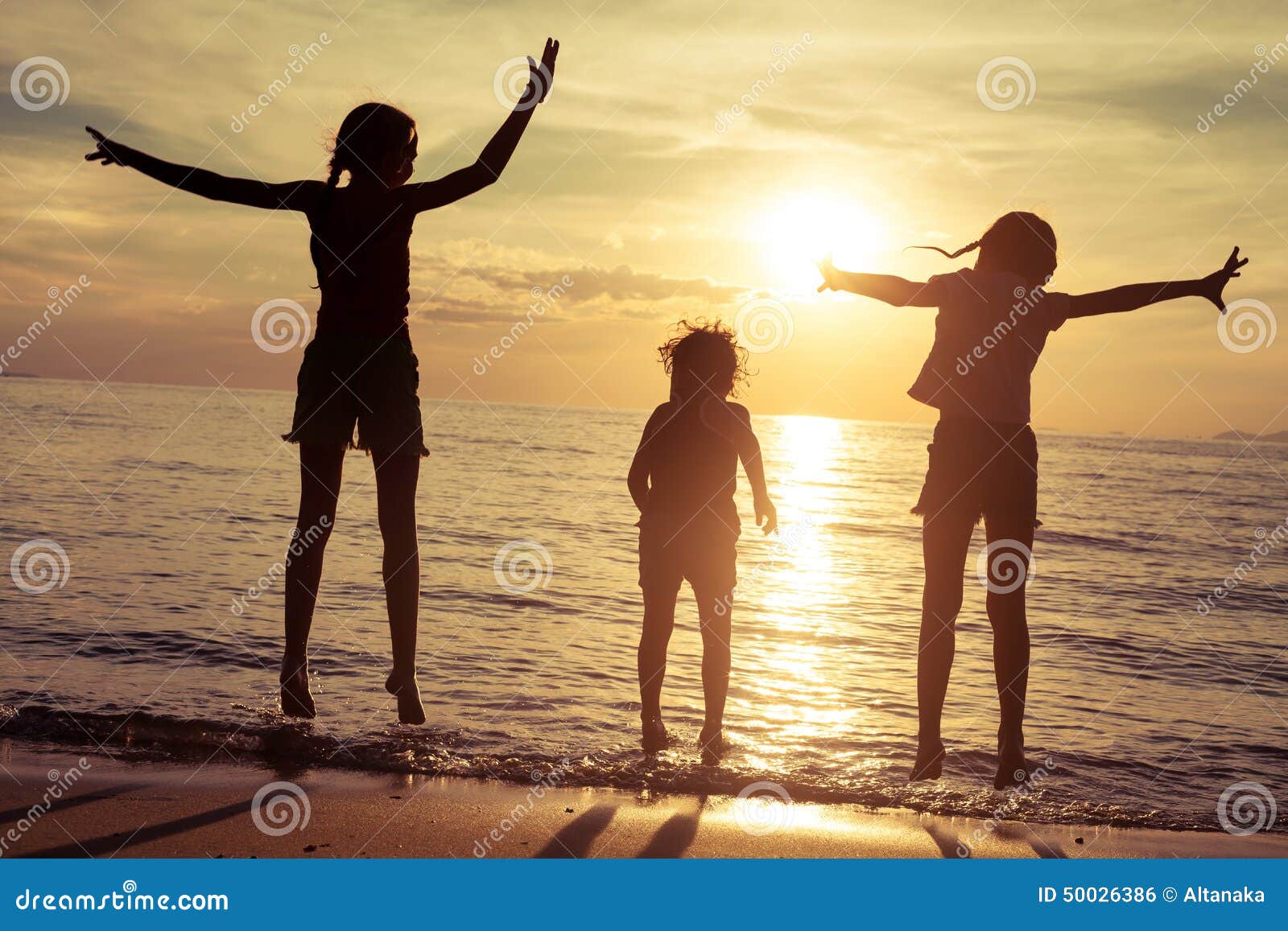 Happy Children Playing on the Beach Stock Photo - Image of active ...