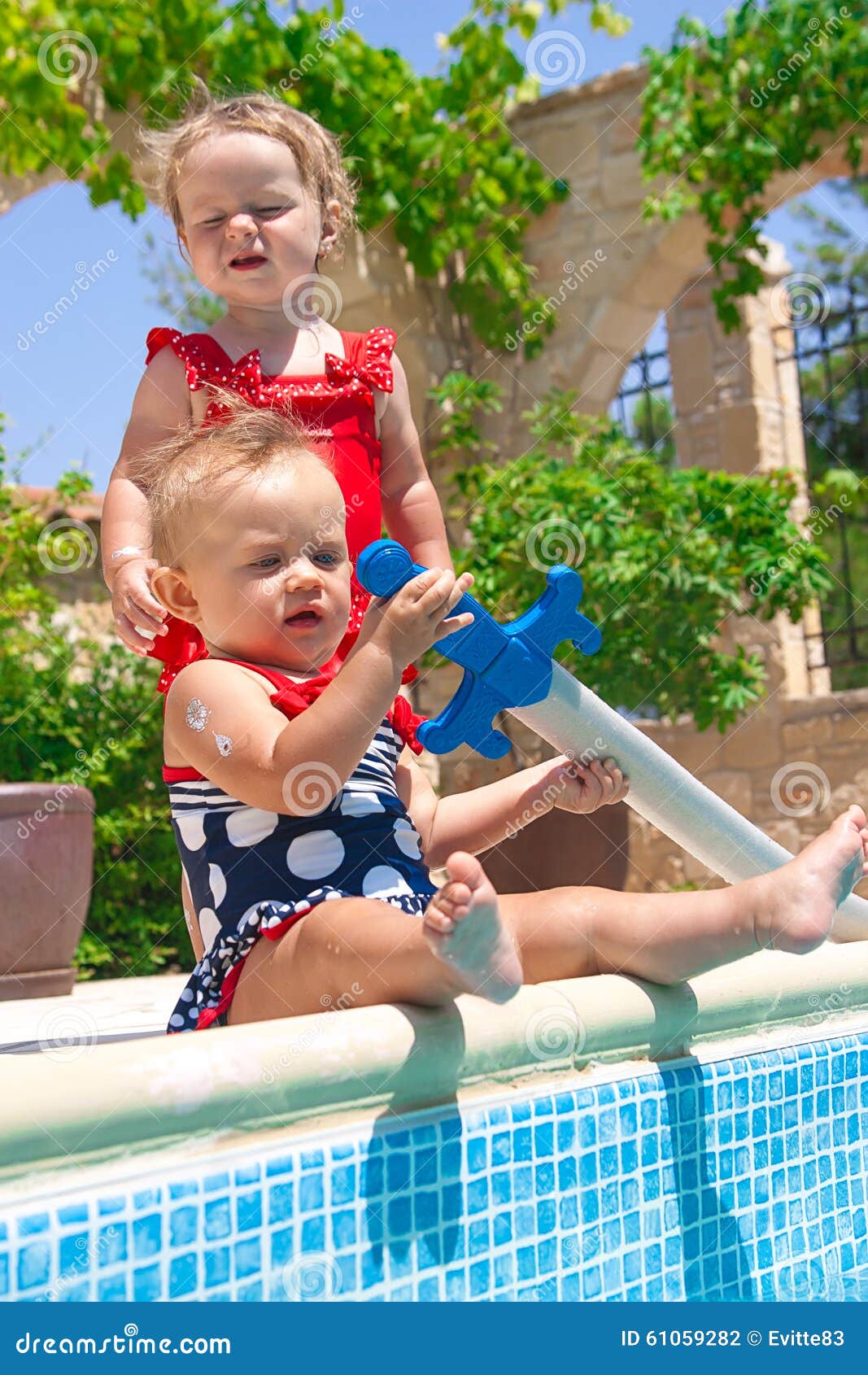 Happy Children Playing in the Pool Stock Photo - Image of aqua, child ...