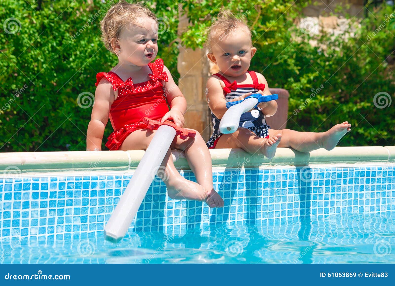 Happy Children Playing in the Pool Stock Image - Image of mask, leisure ...