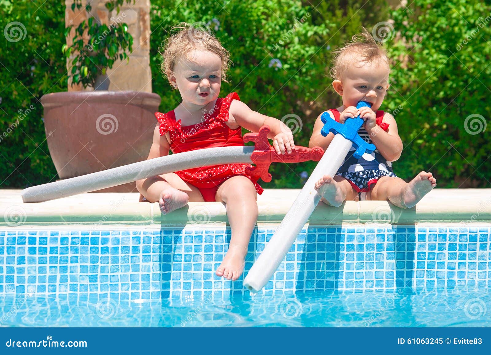 Happy Children Playing in the Pool Stock Image - Image of playful ...
