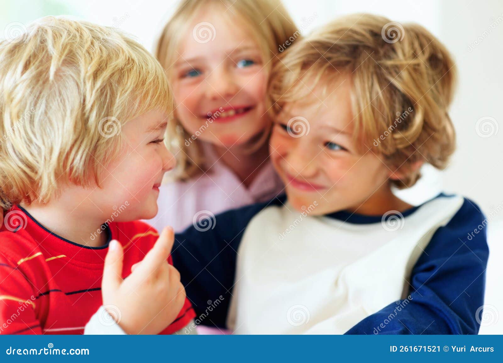 Happy Children Playing Together. Portrait of Happy Children Playing ...