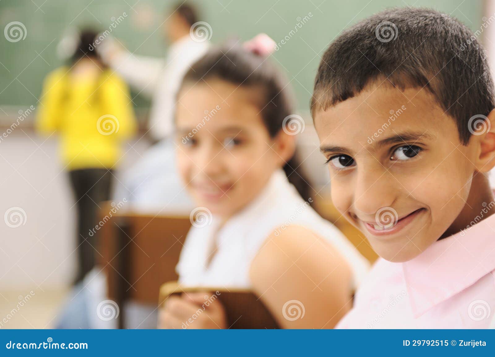 Children at School Classroom Stock Image - Image of cheerful, activity ...