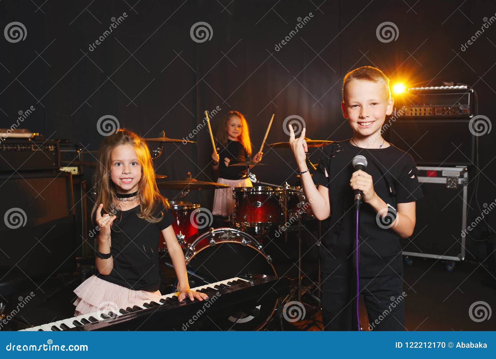Children Singing and Playing Music Stock Photo - Image of band ...