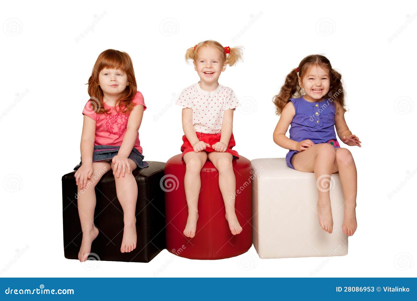 Happy Children Sitting and Laughing. Stock Image - Image of friends ...