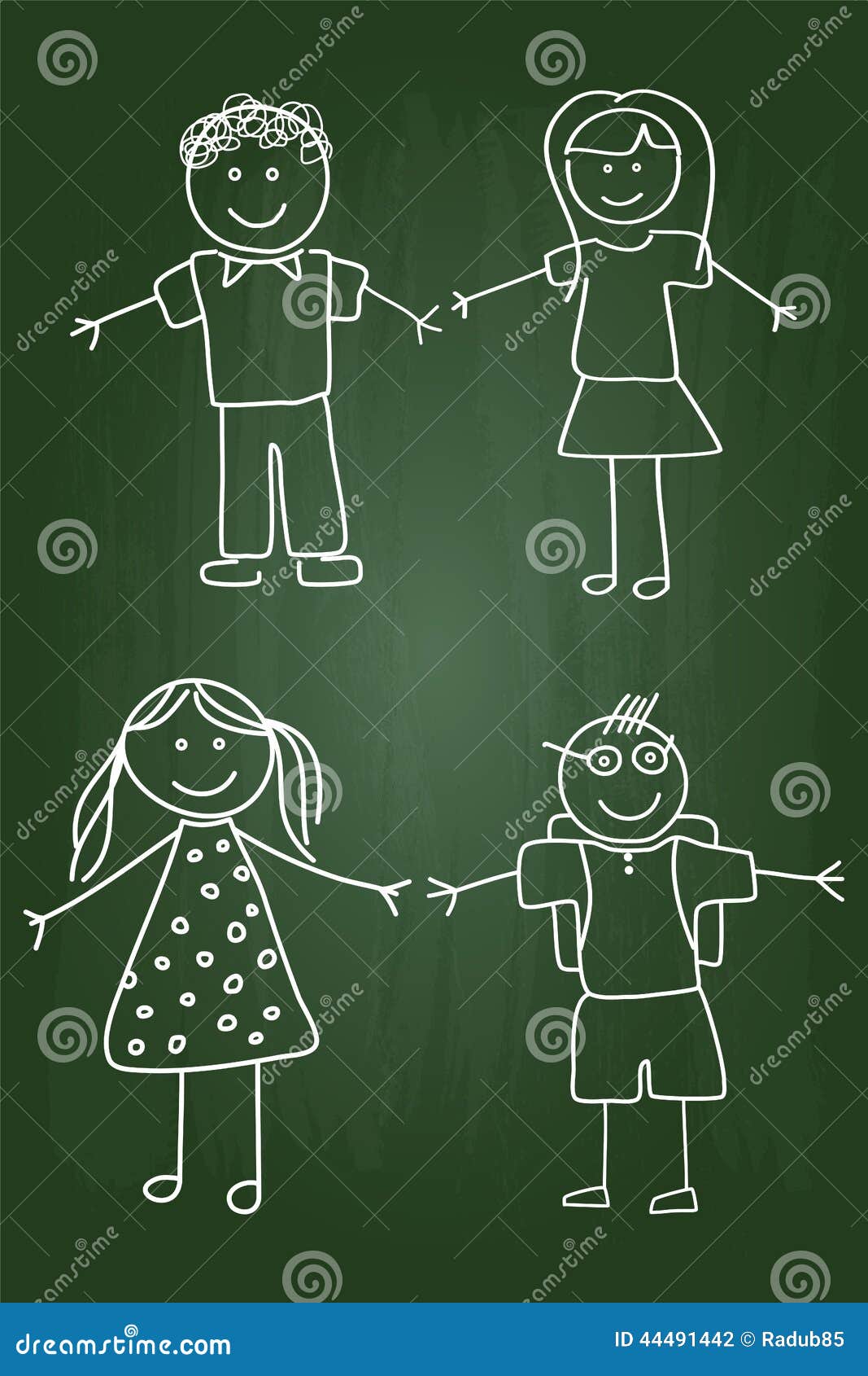 Happy Children Sketch stock vector. Illustration of people - 44491442