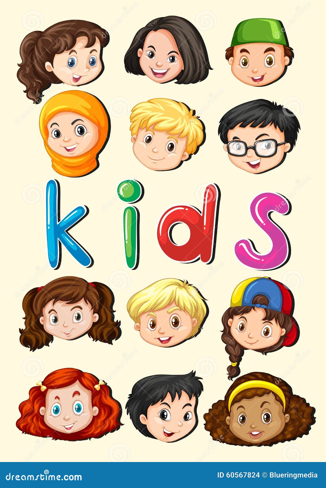 Smiling Children Illustration