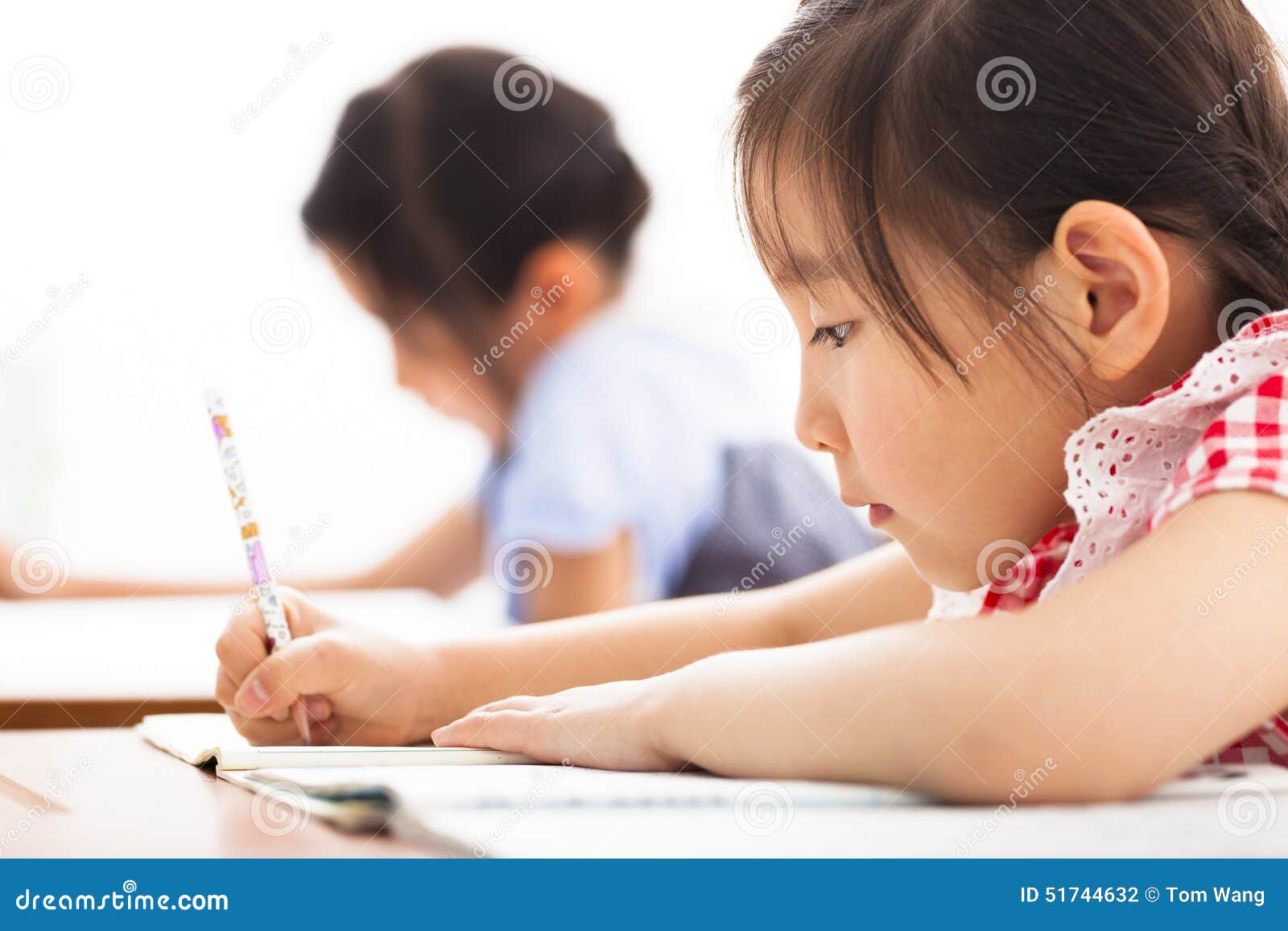 Happy Children Study in the Classroom Stock Photo - Image of girl ...