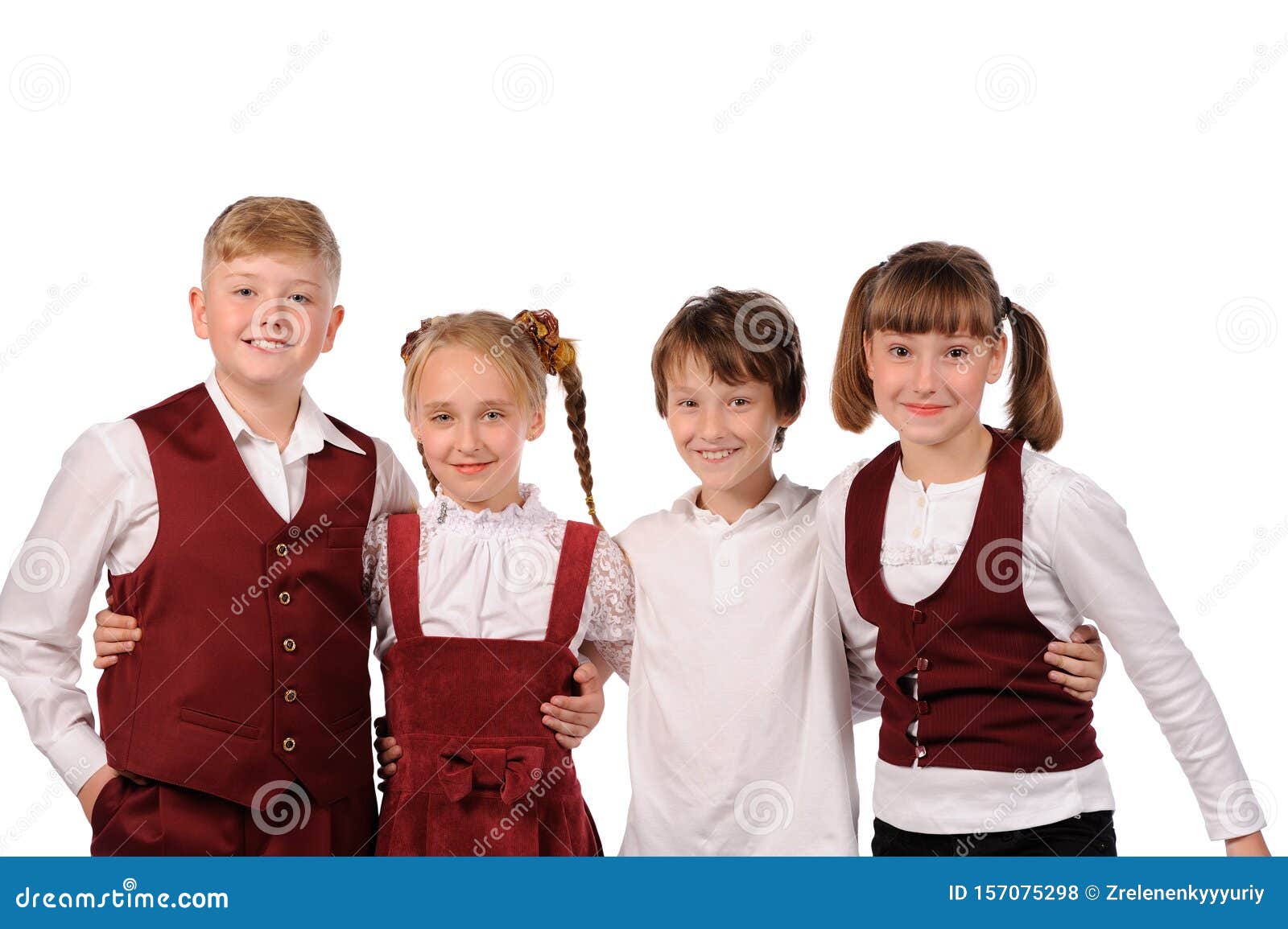 Happy children together stock photo. Image of boys, group - 157075298