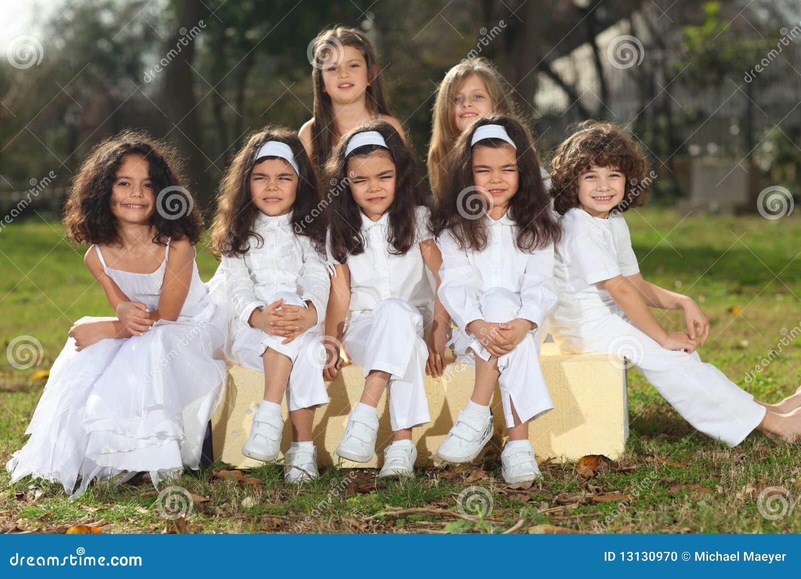 Happy children in white stock photo. Image of blonde - 13130970