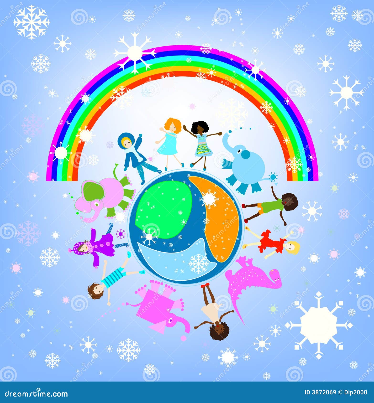 Happy Children Winter World Stock Vector - Illustration of winter ...
