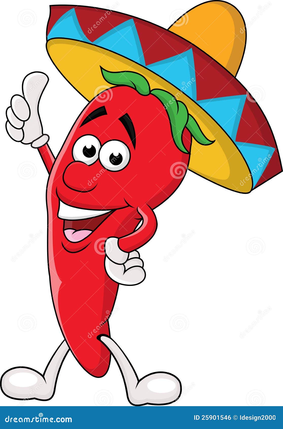 Royalty Free Stock Image: Happy chili cartoon with sombrero hat. Image ...