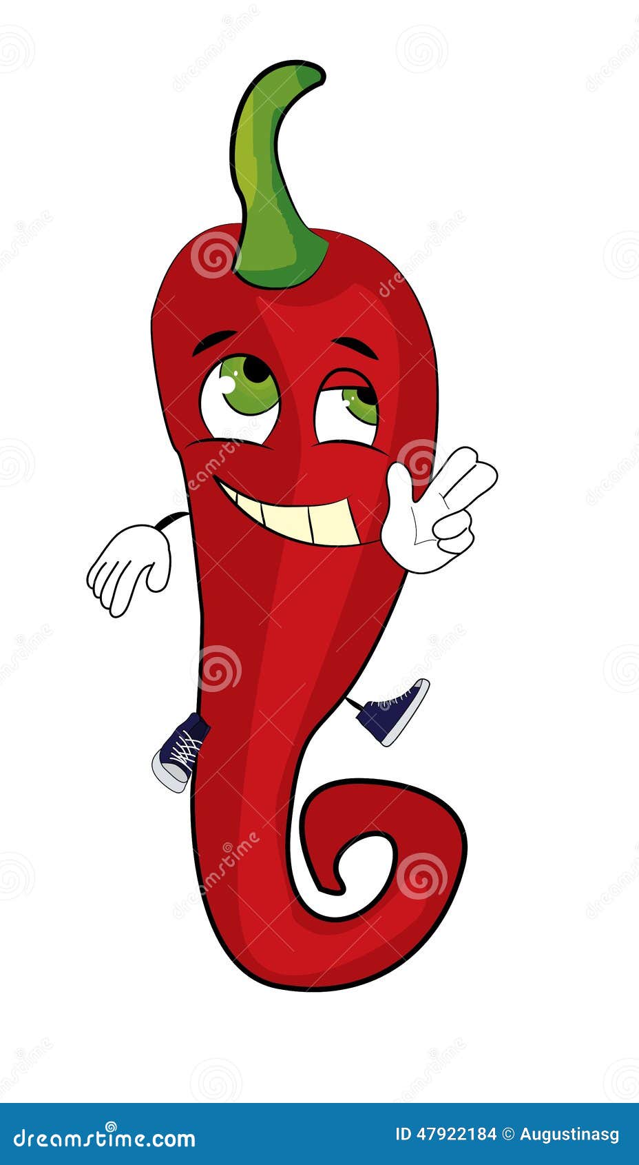 Happy chilli cartoon stock illustration. Illustration of happiness ...