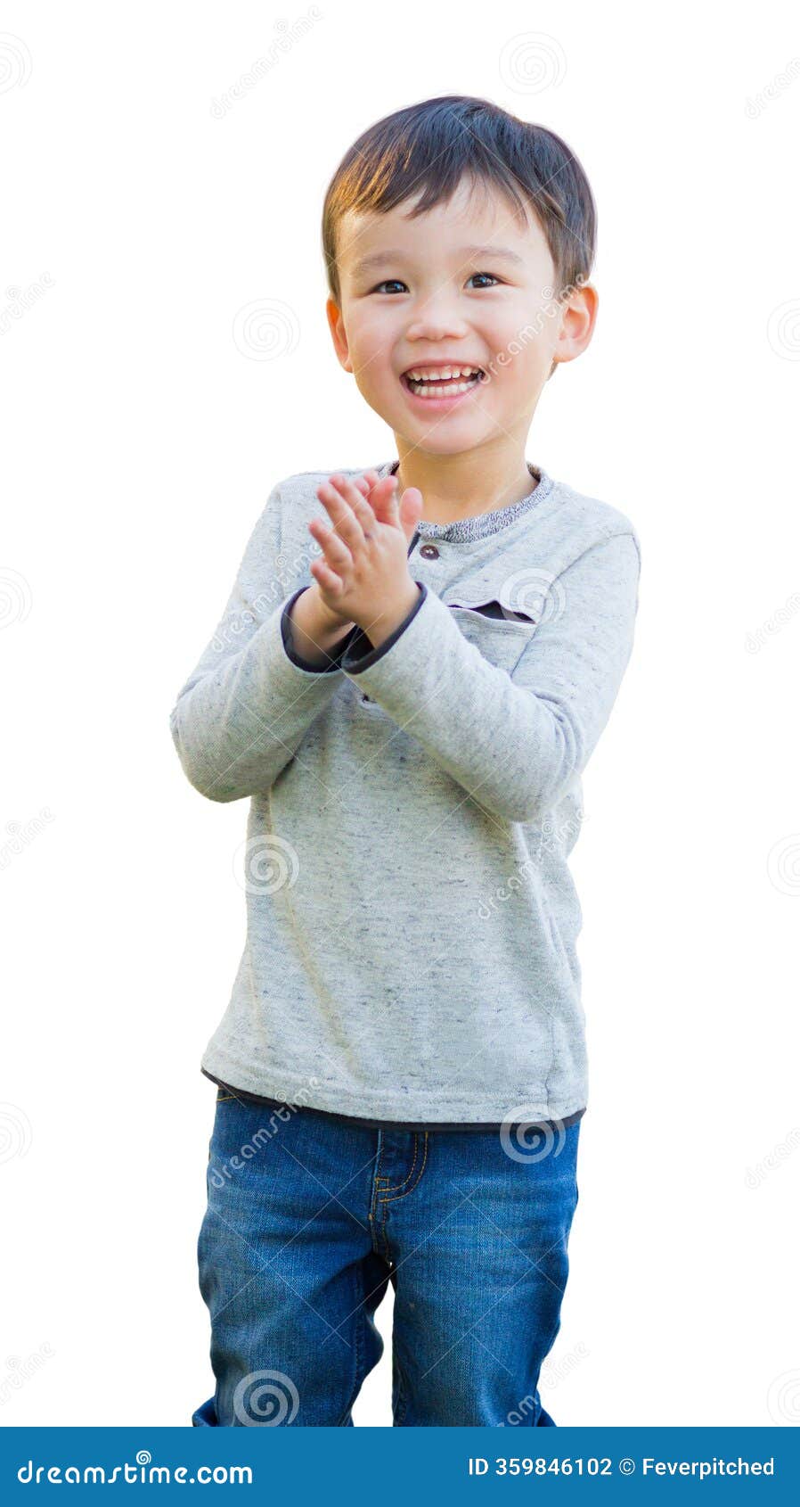 Adorable Chinese Boy Isolated on a White Background Stock Photo - Image ...