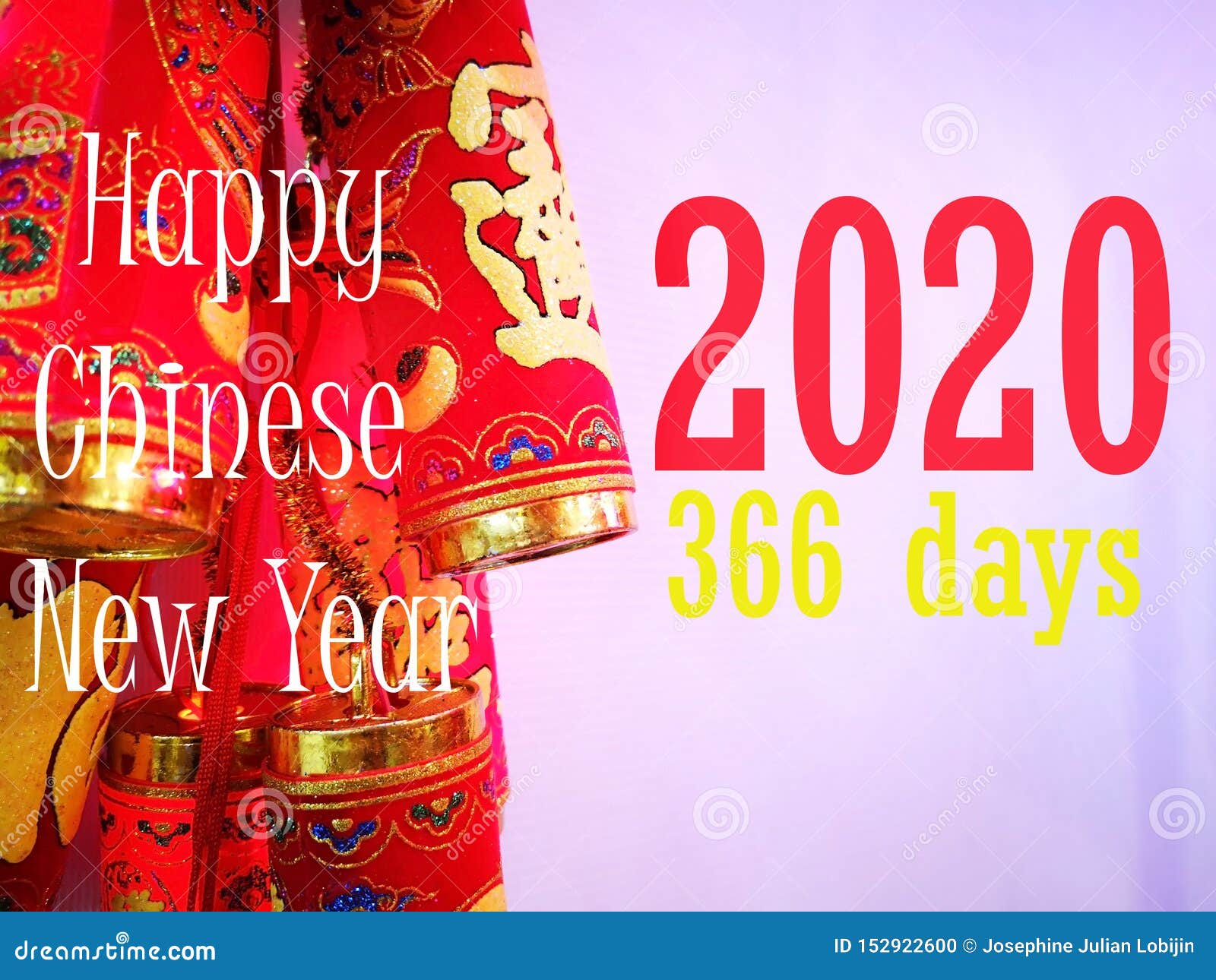 Happy Chinese New Year 2020 a Leap Year 366 Days. Stock Photo - Image ...