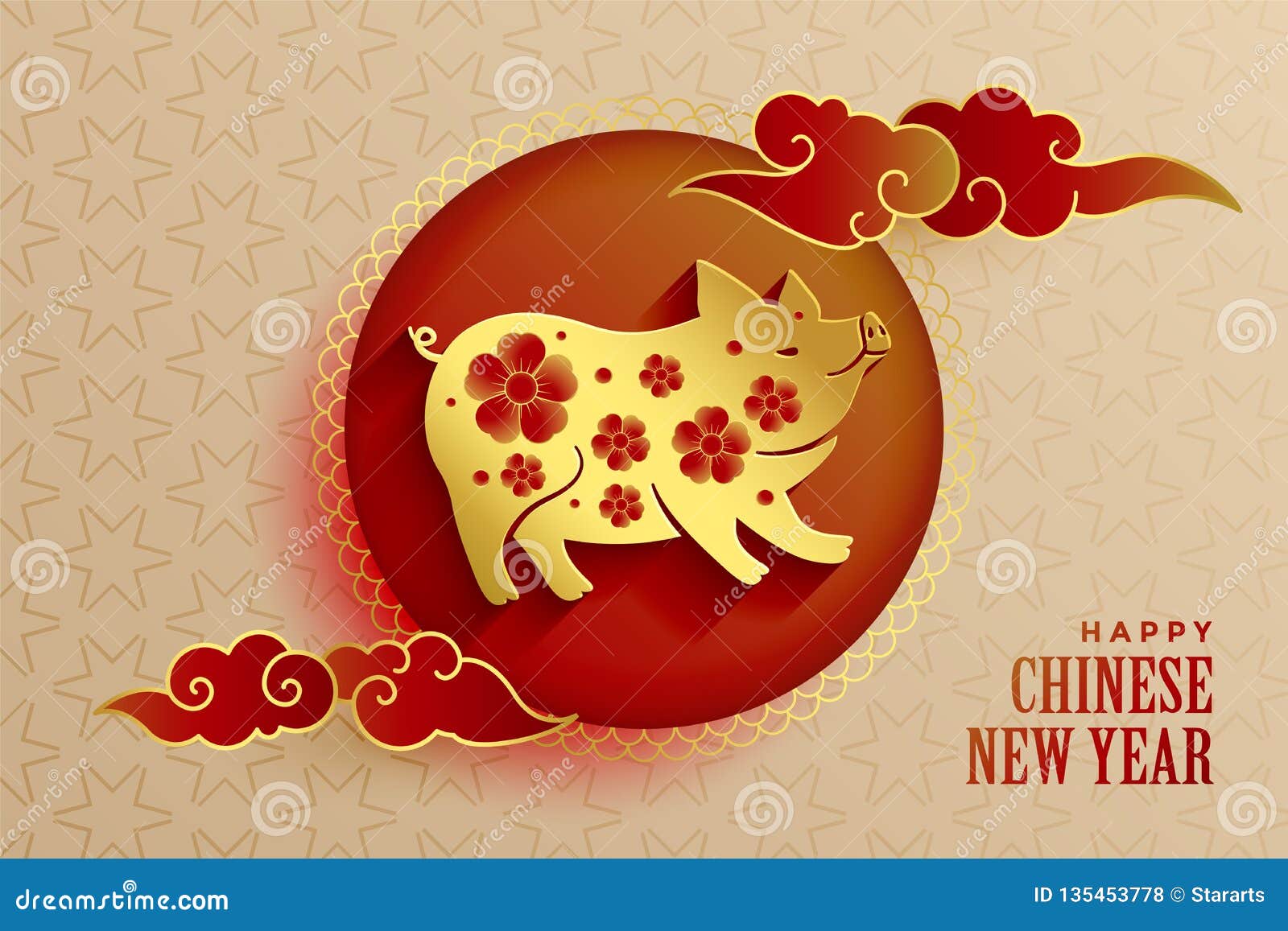 2019 Happy Chinese New Year of Pig Design Stock Vector - Illustration ...