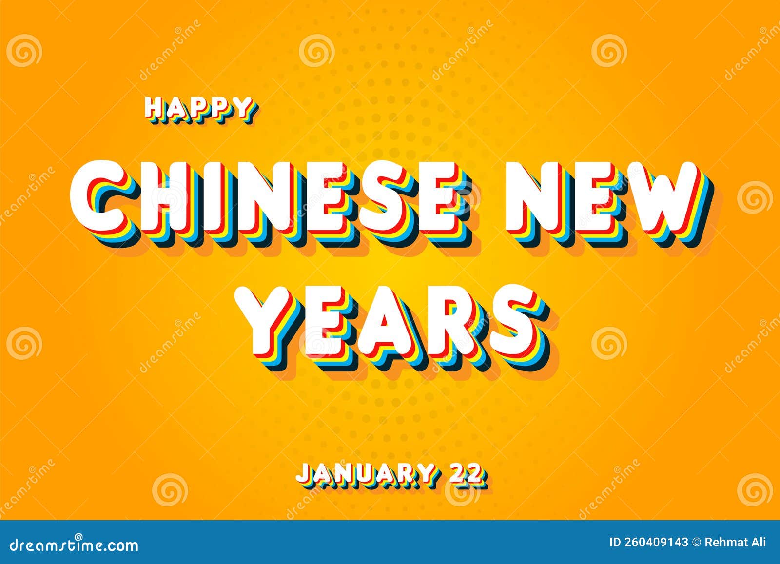 Happy Chinese New Years, January 22. Calendar of January Retro Text ...